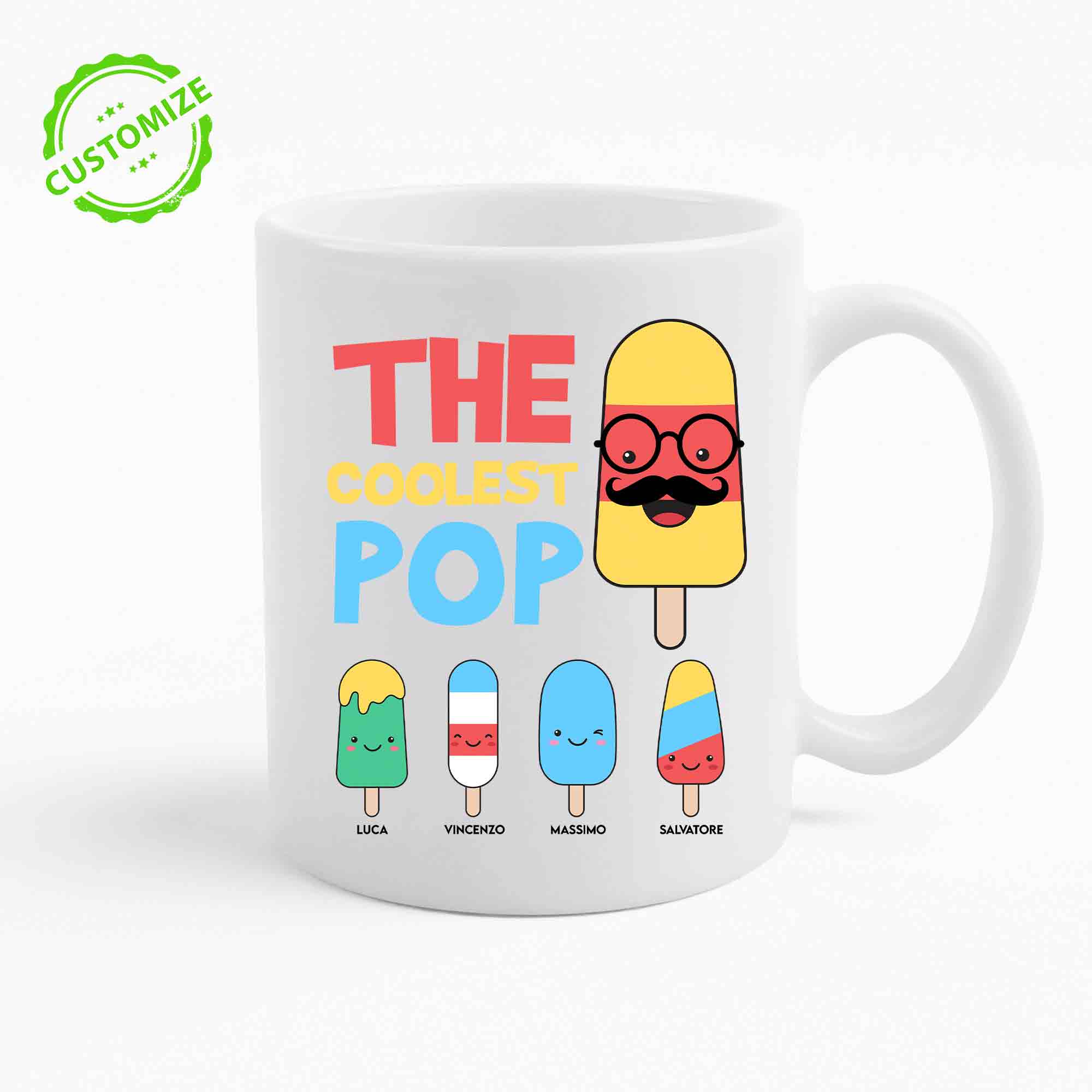 Customizaholic Custom Coolest Pop Mug, Personalized Grandpa Mug, Gift ...