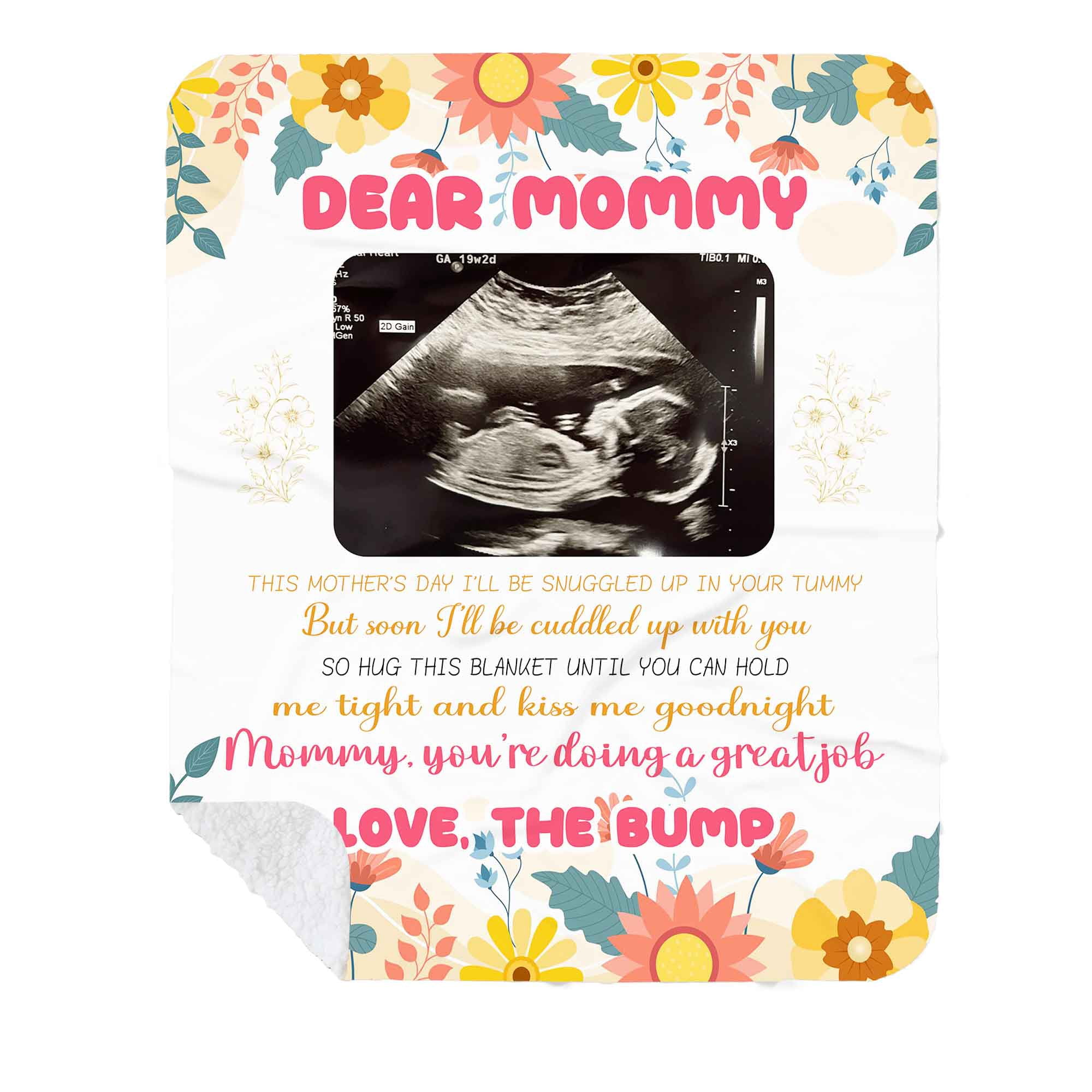 Customizaholic Dear Mommy Ultrasound Blanket – Personalized Baby ...