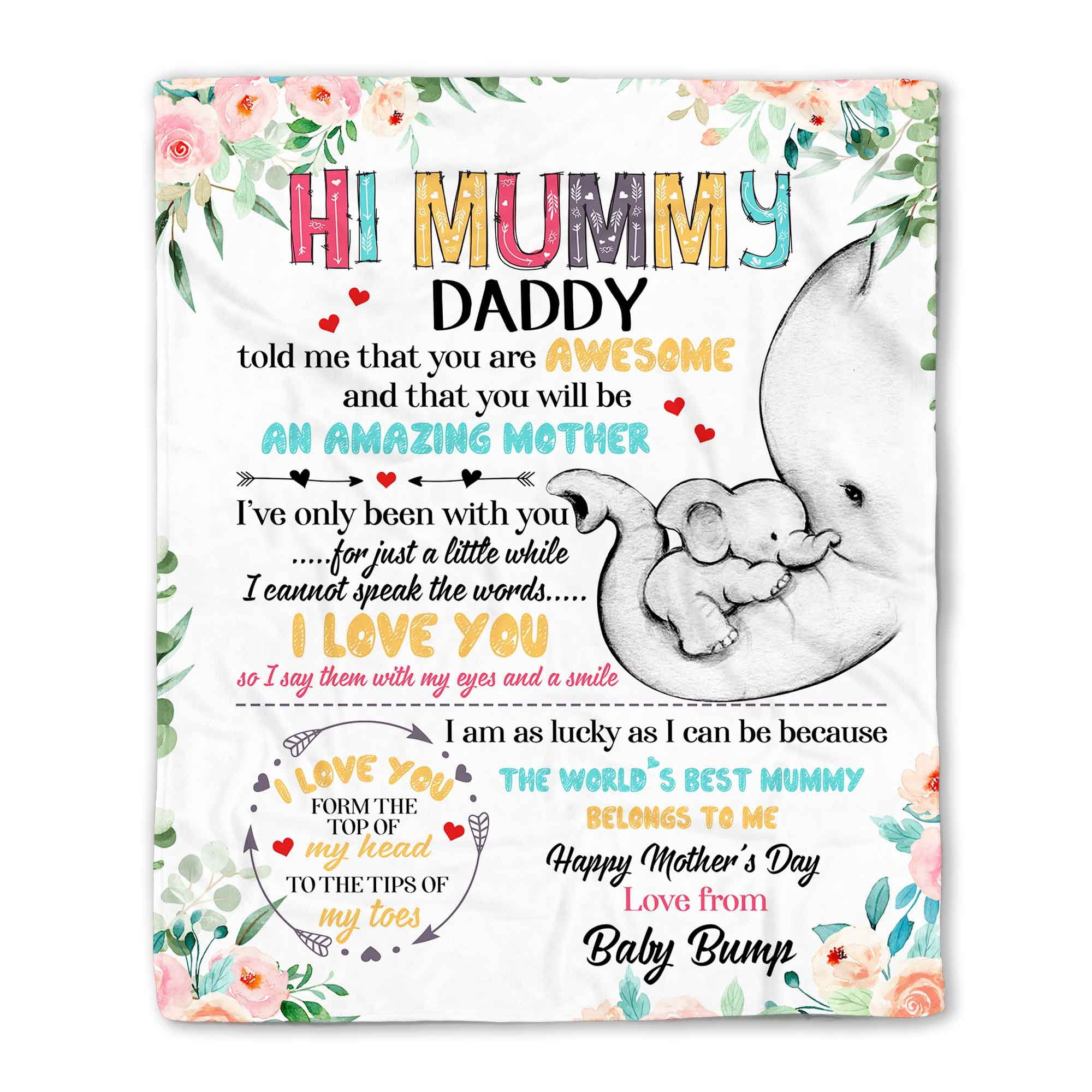 Customizaholic Hi Mummy Mommy Pregnancy Blanket, Personalized Baby ...
