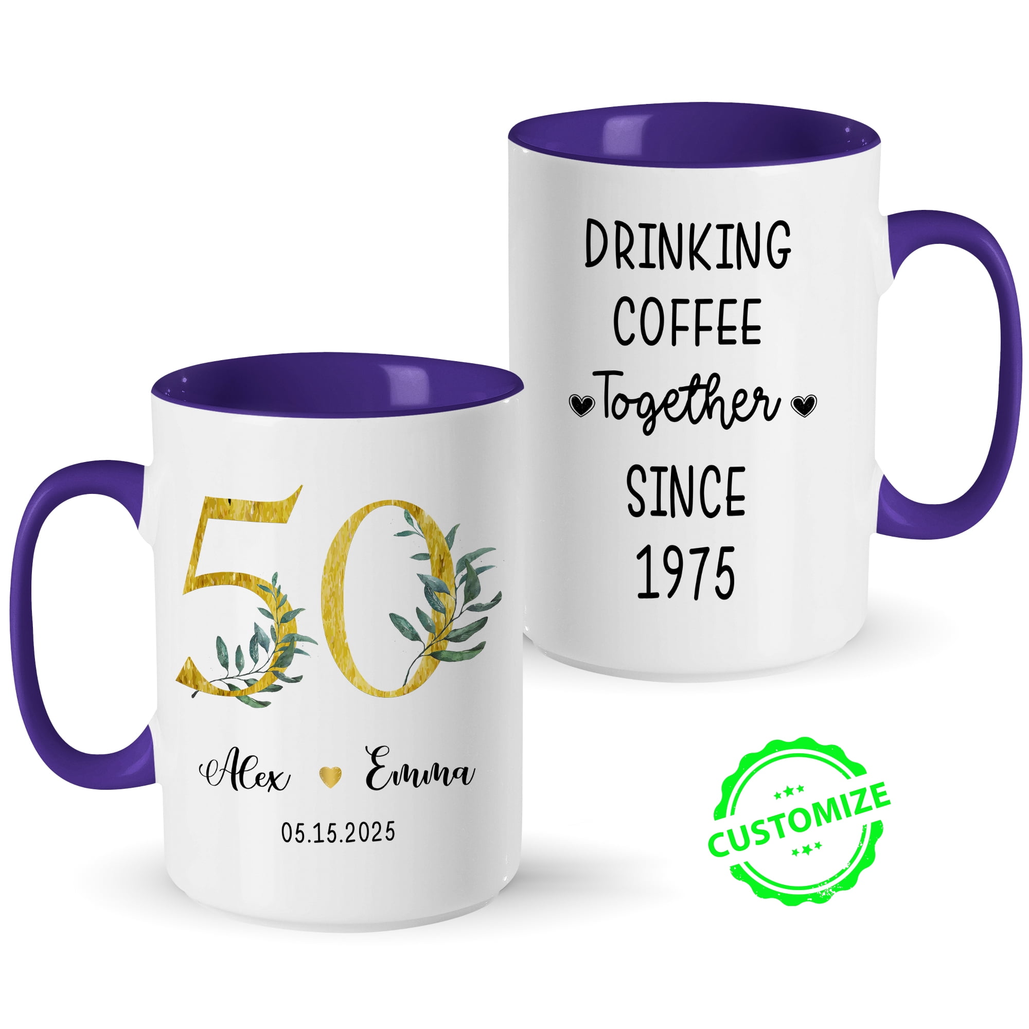 Customizaholic Personalized Anniversary Mug – Custom Names & Date ...