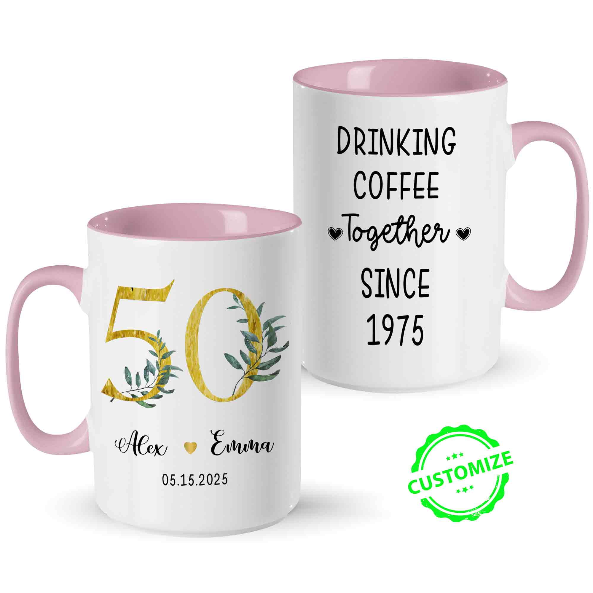 Customizaholic Personalized Anniversary Mug – Custom Names & Date ...