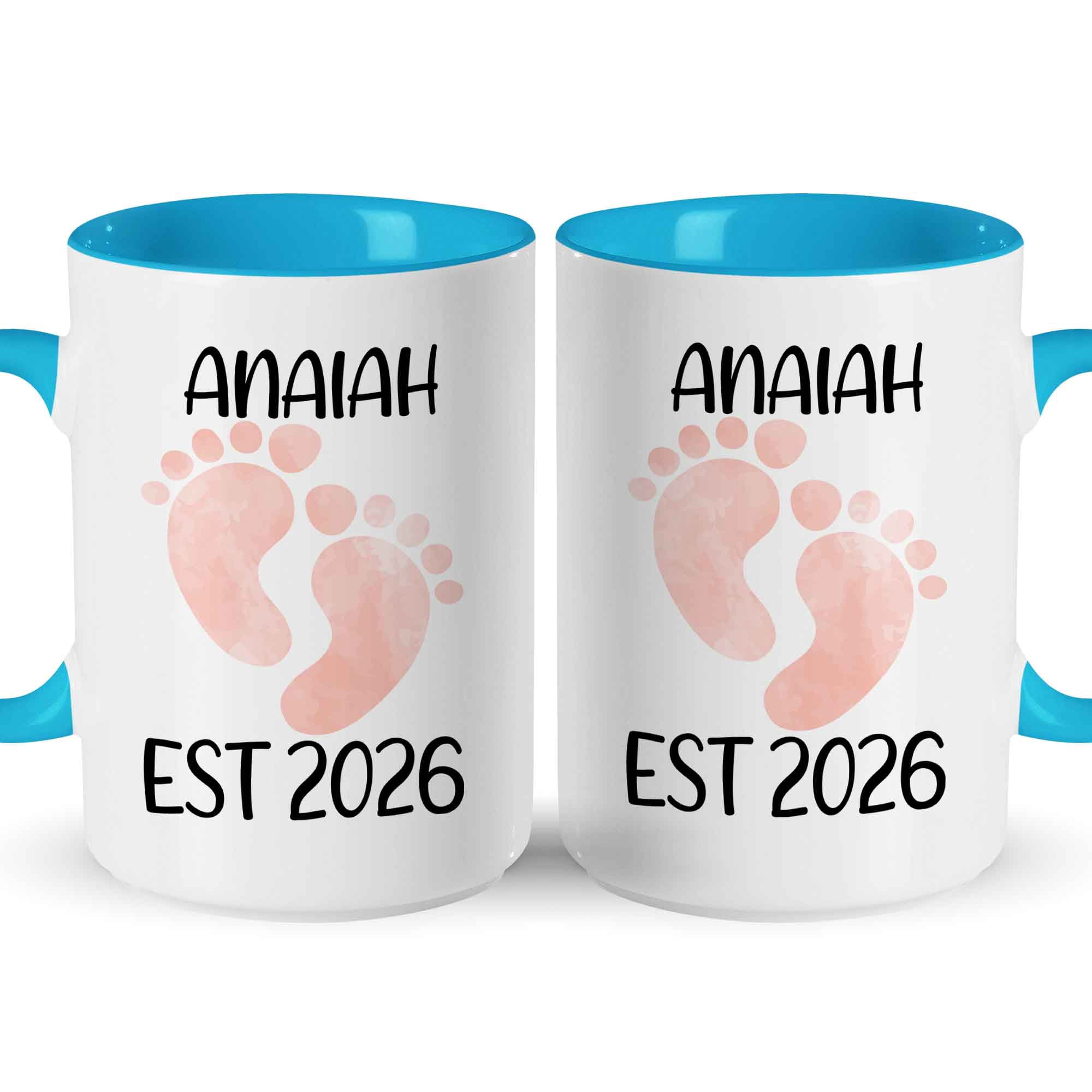 Customizaholic Personalized Baby Footprints Mug - Custom Name and Year ...