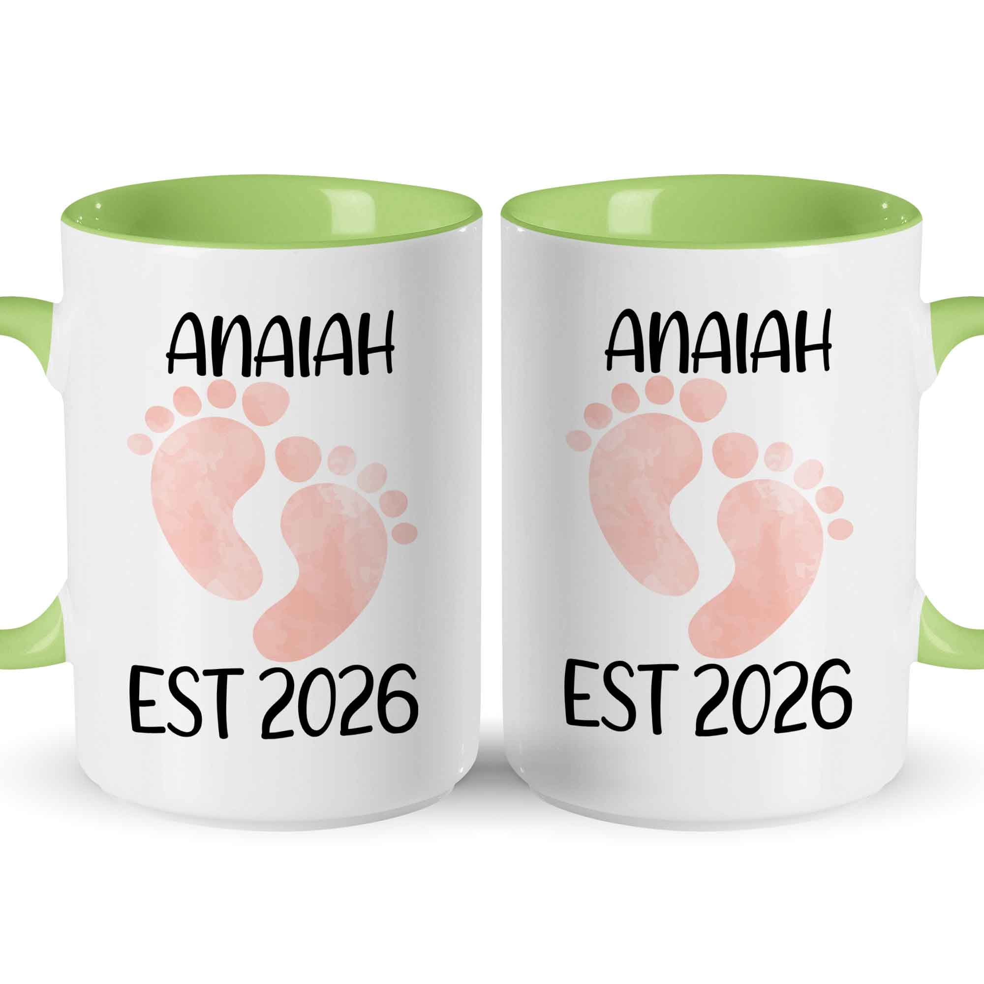 Customizaholic Personalized Baby Footprints Mug - Custom Name and Year ...