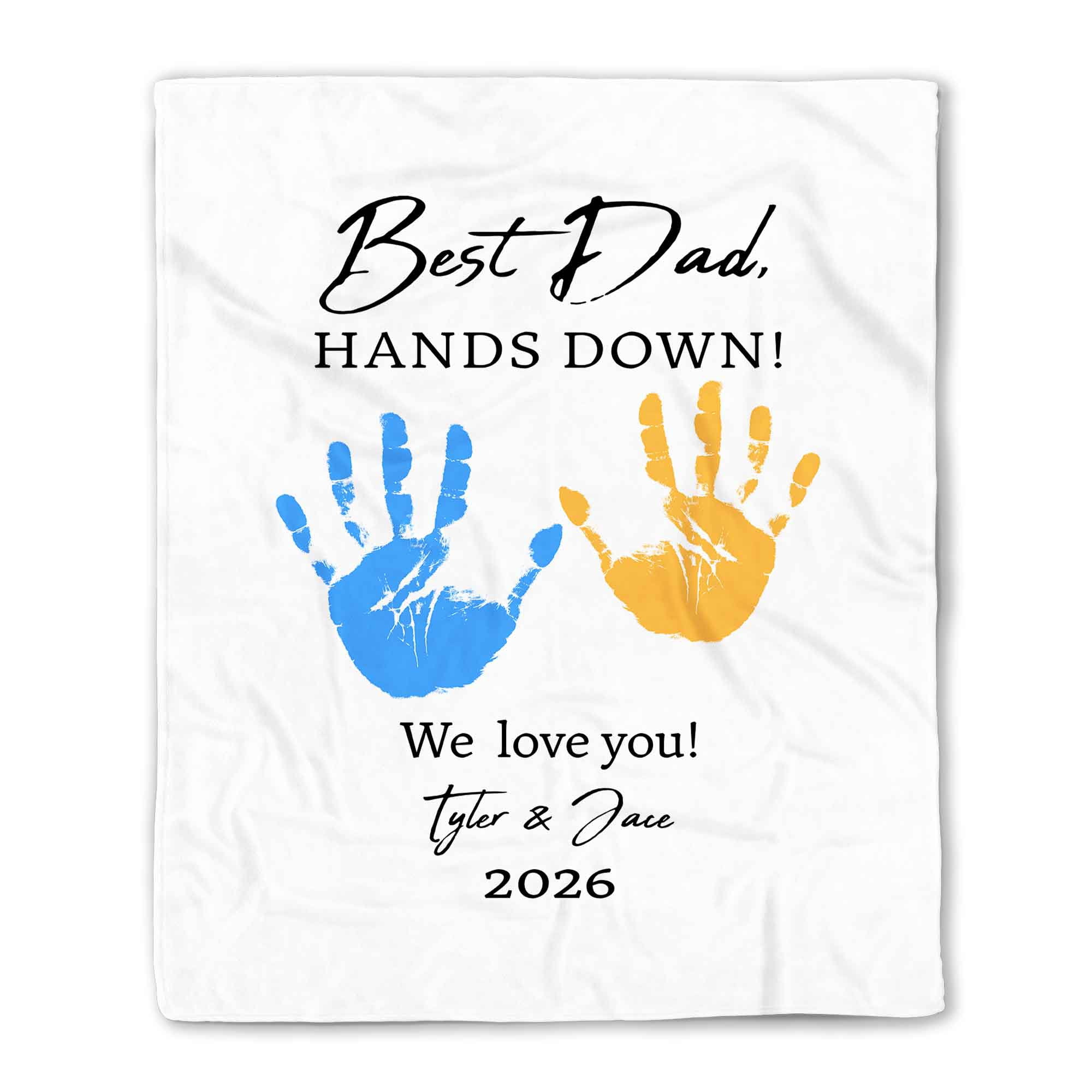 Customizaholic Personalized Best Dad Hands Down Blanket – Custom Kids ...