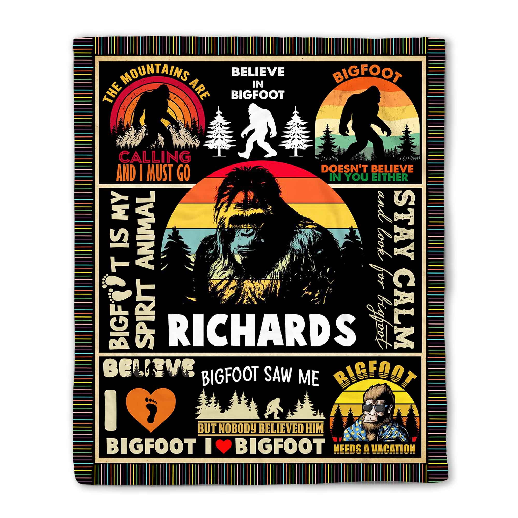 Customizaholic Personalized Bigfoot Blanket, Custom Name Sasquatch ...