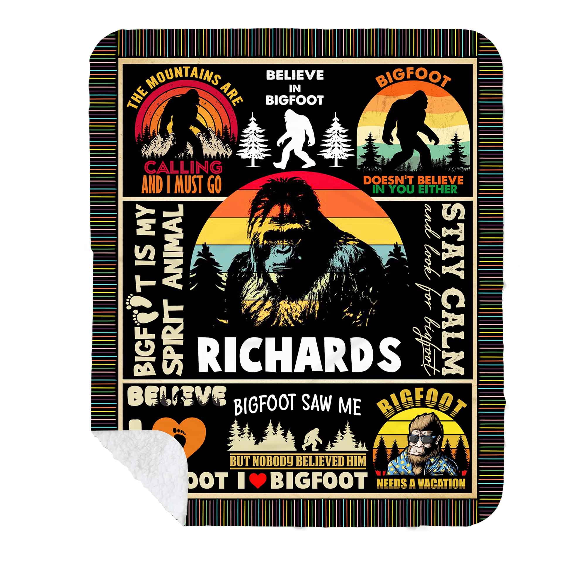 Customizaholic Personalized Bigfoot Blanket, Custom Name Sasquatch ...