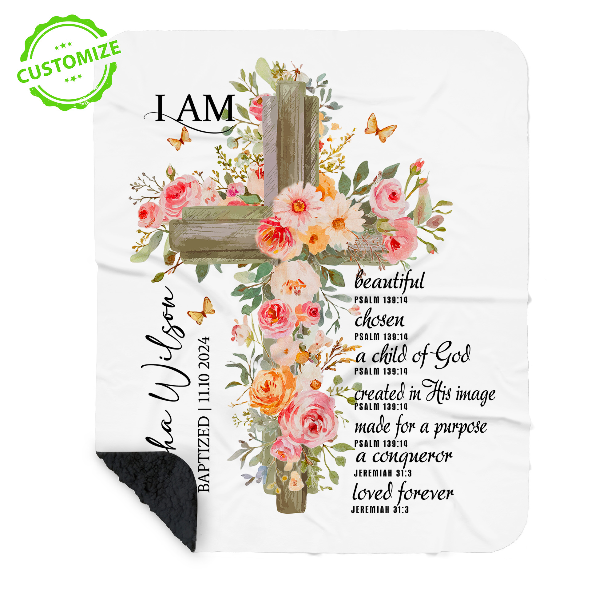 Customizaholic Personalized Blankets With Name, Bible Verse Blanket ...