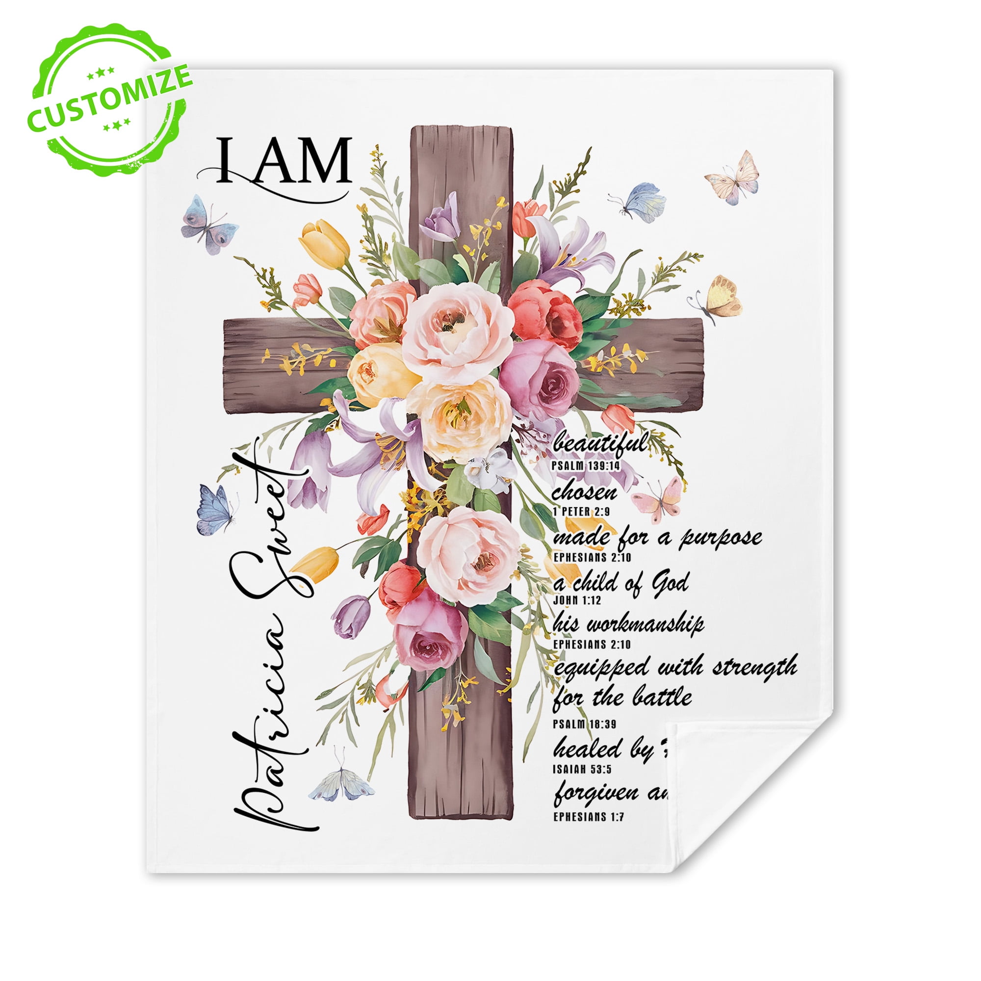 Customizaholic Personalized Blankets With Name, Christian Blanket ...