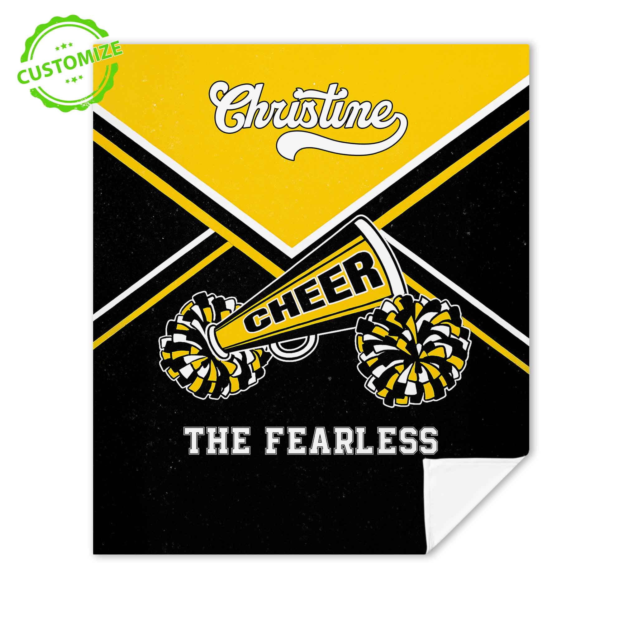Customizaholic Personalized Cheer Blanket – Custom Name & Team Motto ...