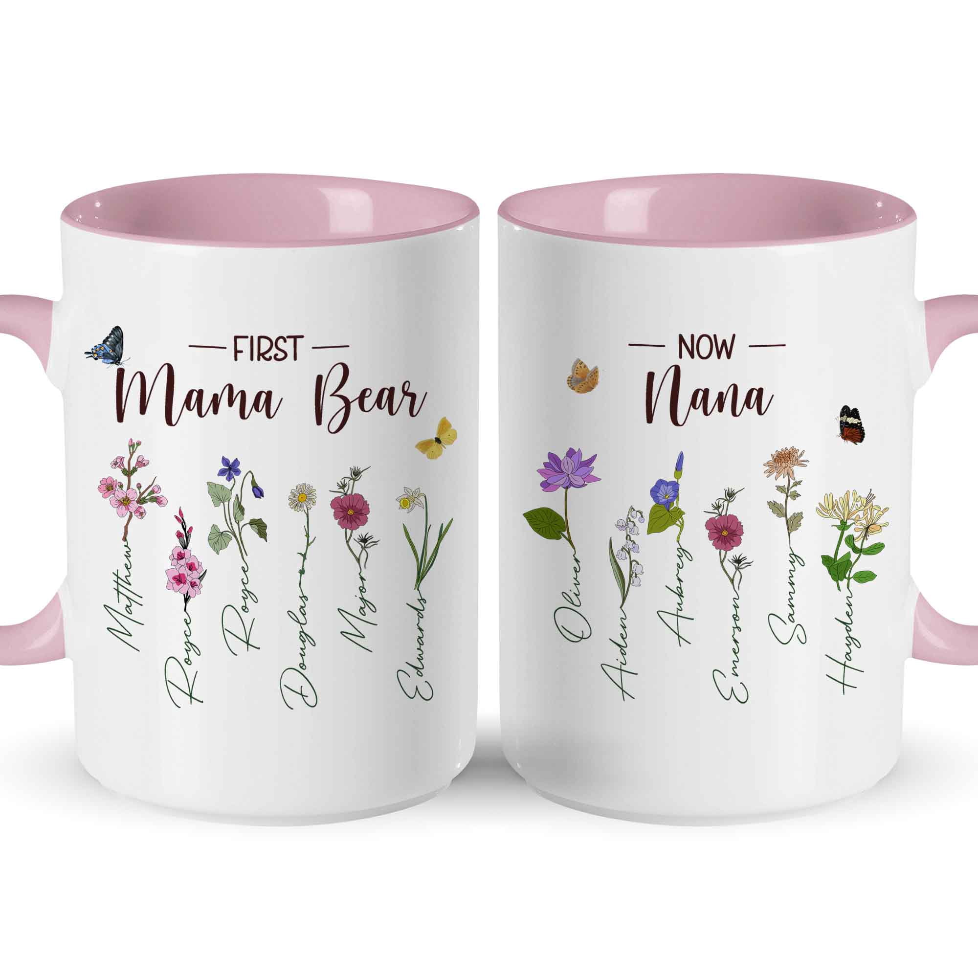 Customizaholic Personalized First Mom Now Grandma Mug - Birth Flower ...