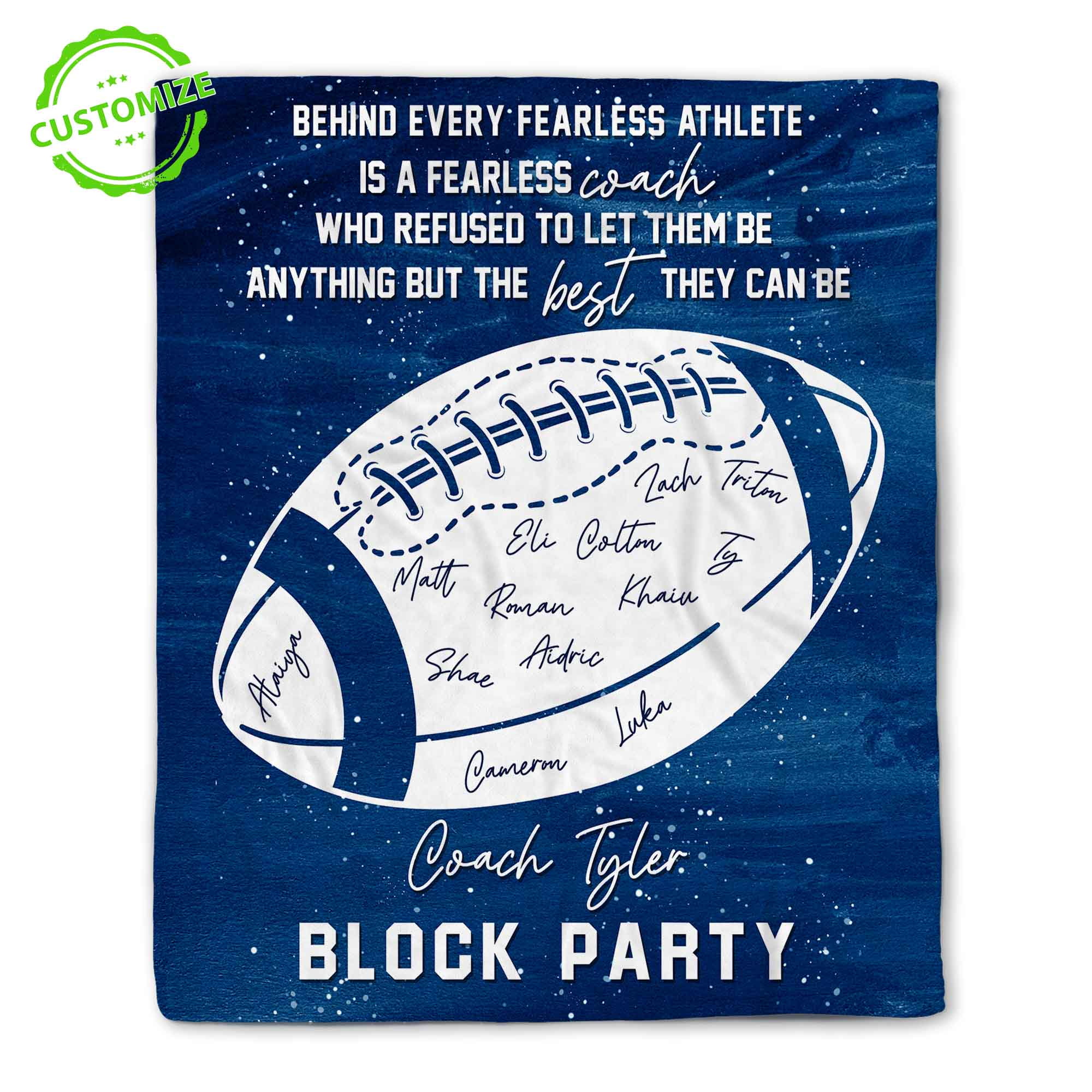 Customizaholic Personalized Football Coach Blanket – Custom Team Names ...