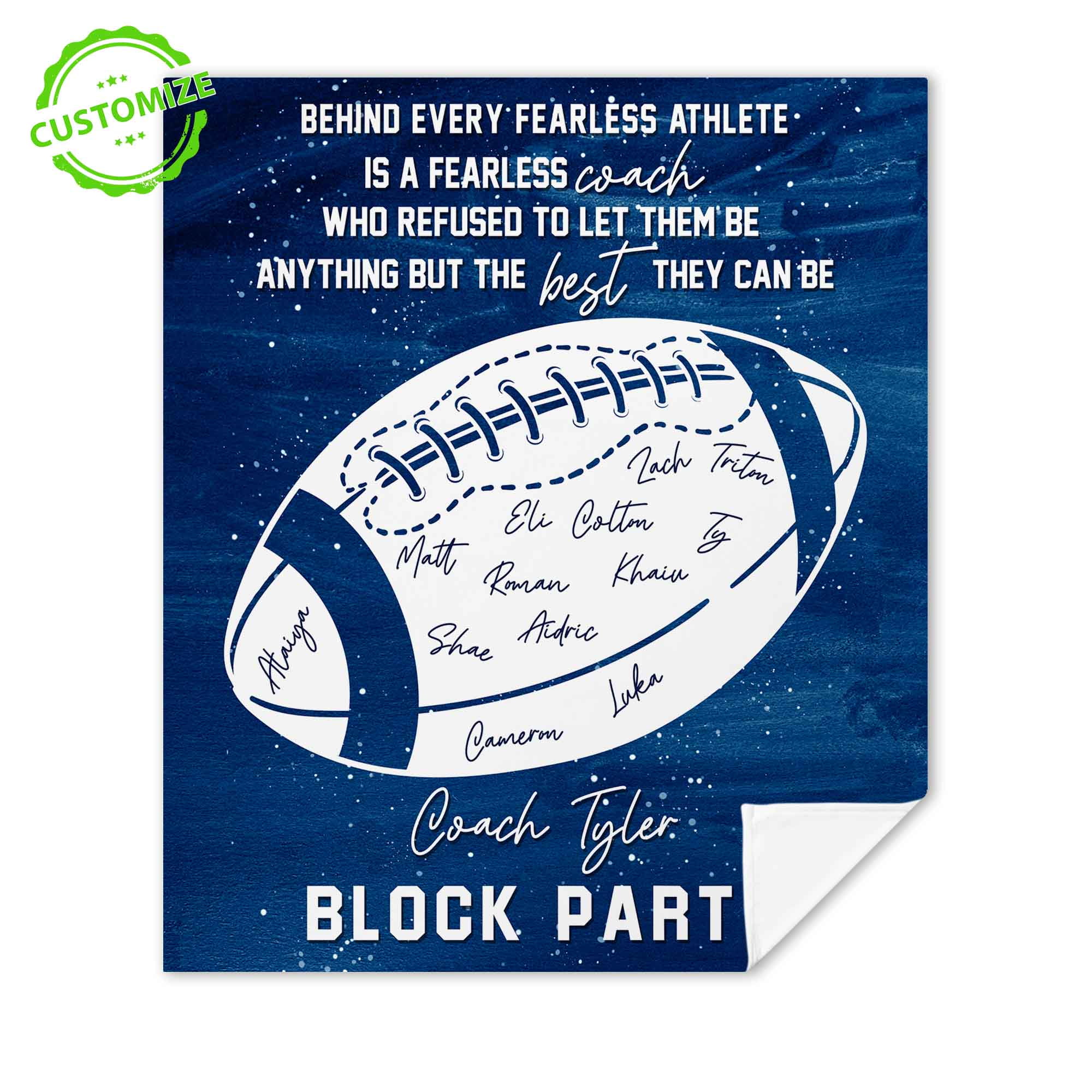 Customizaholic Personalized Football Coach Blanket – Custom Team Names ...