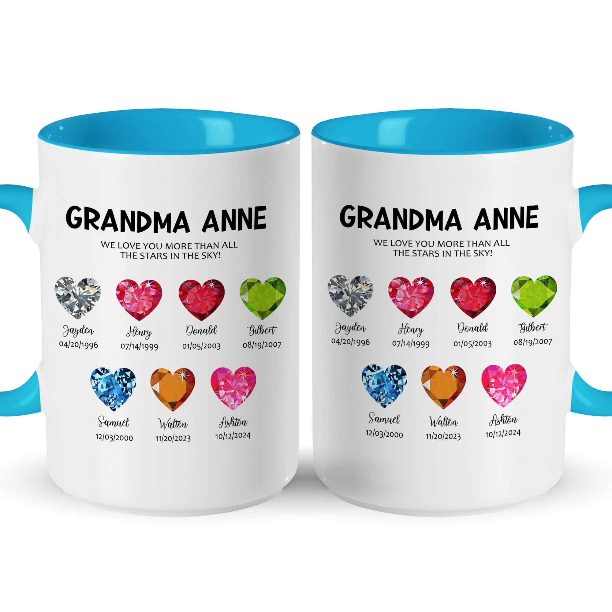 Customizaholic Personalized Grandma Mug - Birthstone Heart Design ...