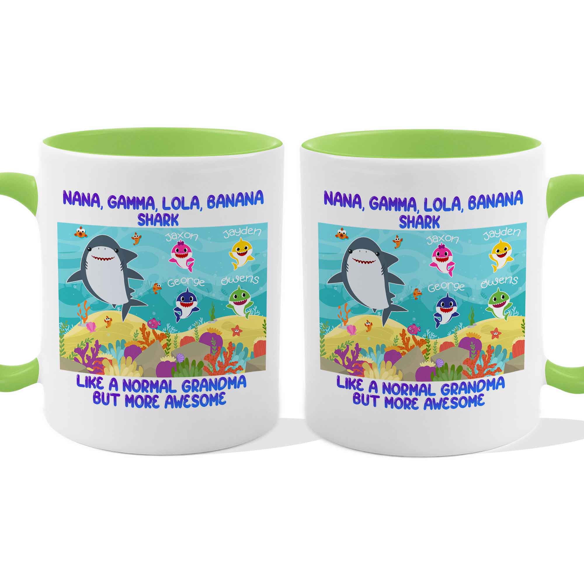 Customizaholic Personalized Grandma Shark Mug - Funny Family Quote ...