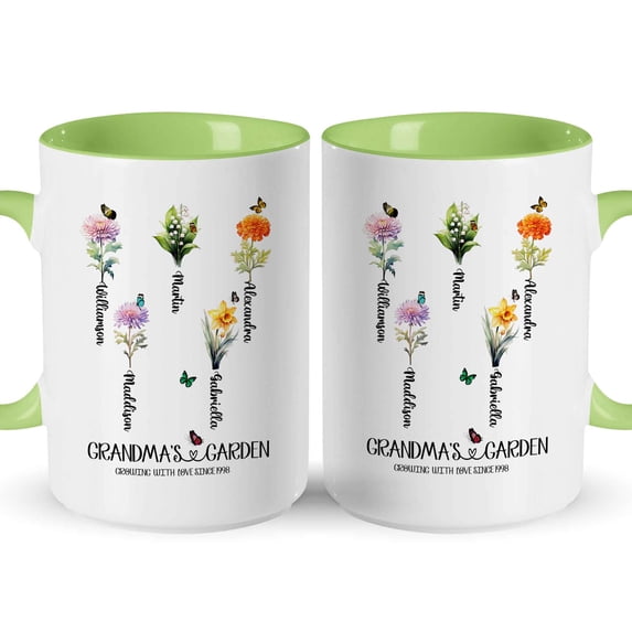 Customizaholic Personalized Grandma’s Garden Mug - Floral Birth Flower ...
