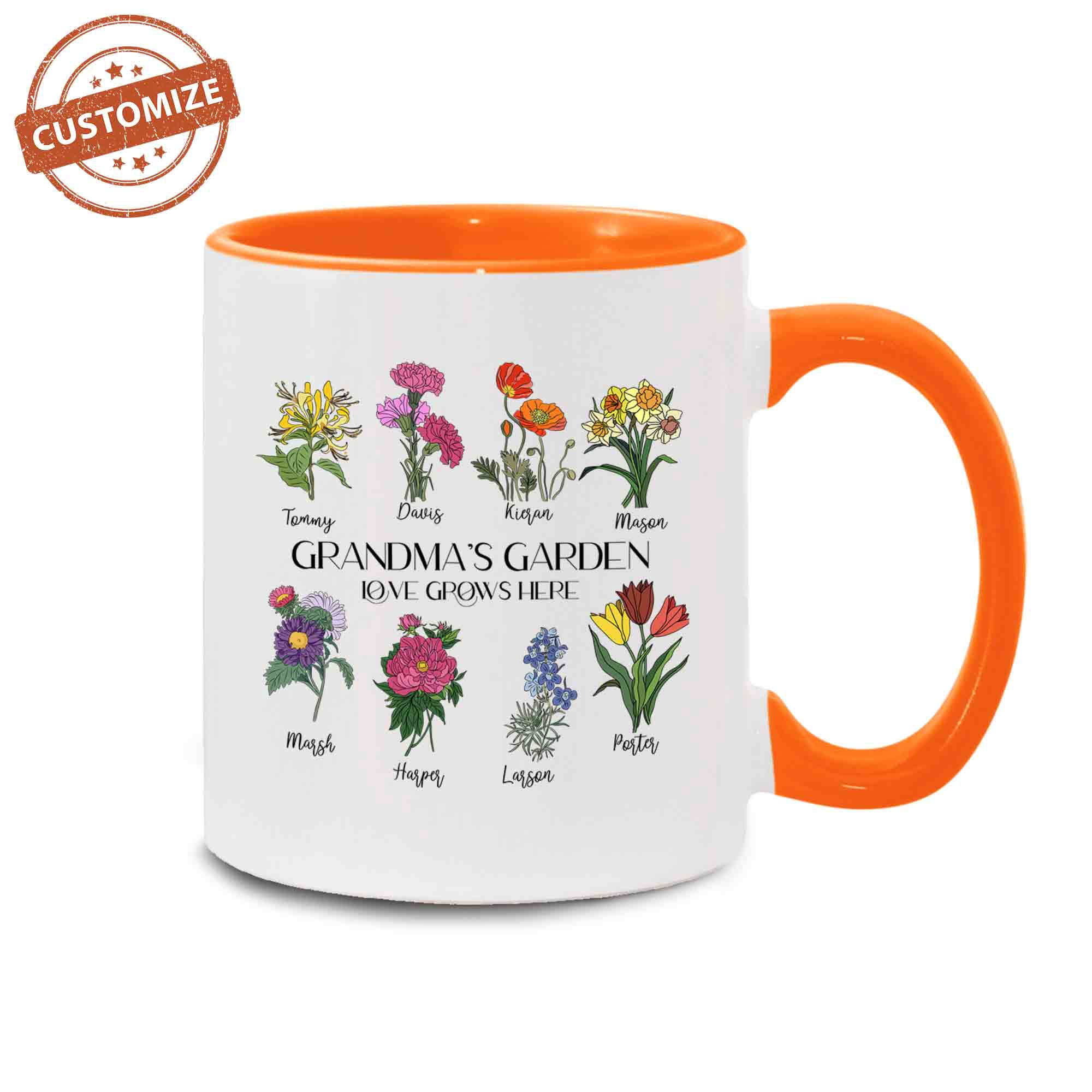 Customizaholic Personalized Grandma’s Garden Mug - Floral Birth Flower ...
