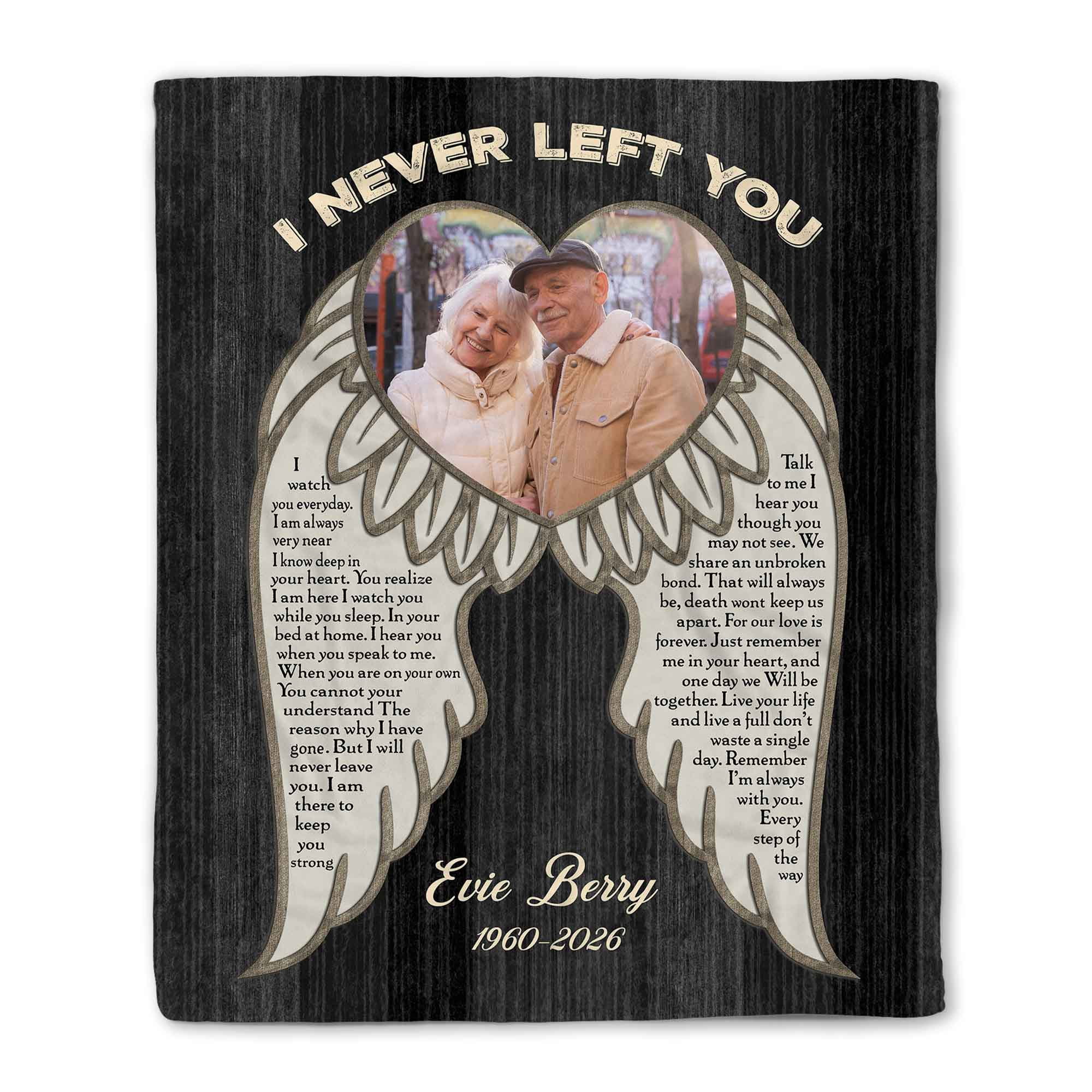 Customizaholic Personalized Memorial Angel Wings Blanket, In Loving ...