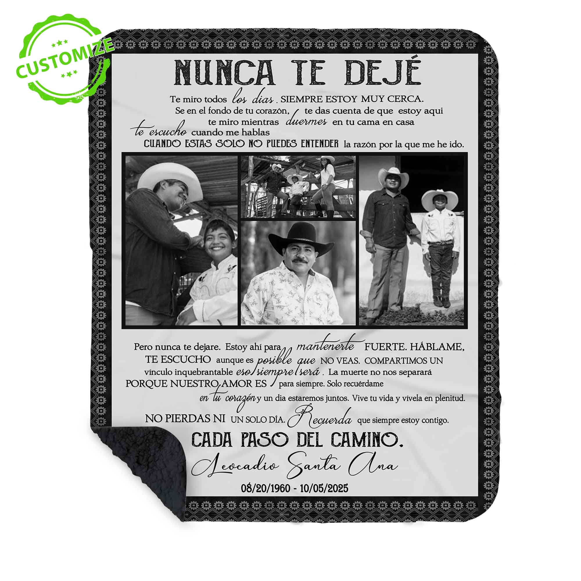 Customizaholic Personalized Memorial Photo Blanket – Custom Name, Dates ...