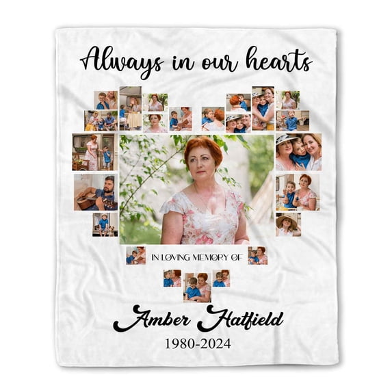 Customizaholic Personalized Memorial Photo Collage Blanket, In Loving ...