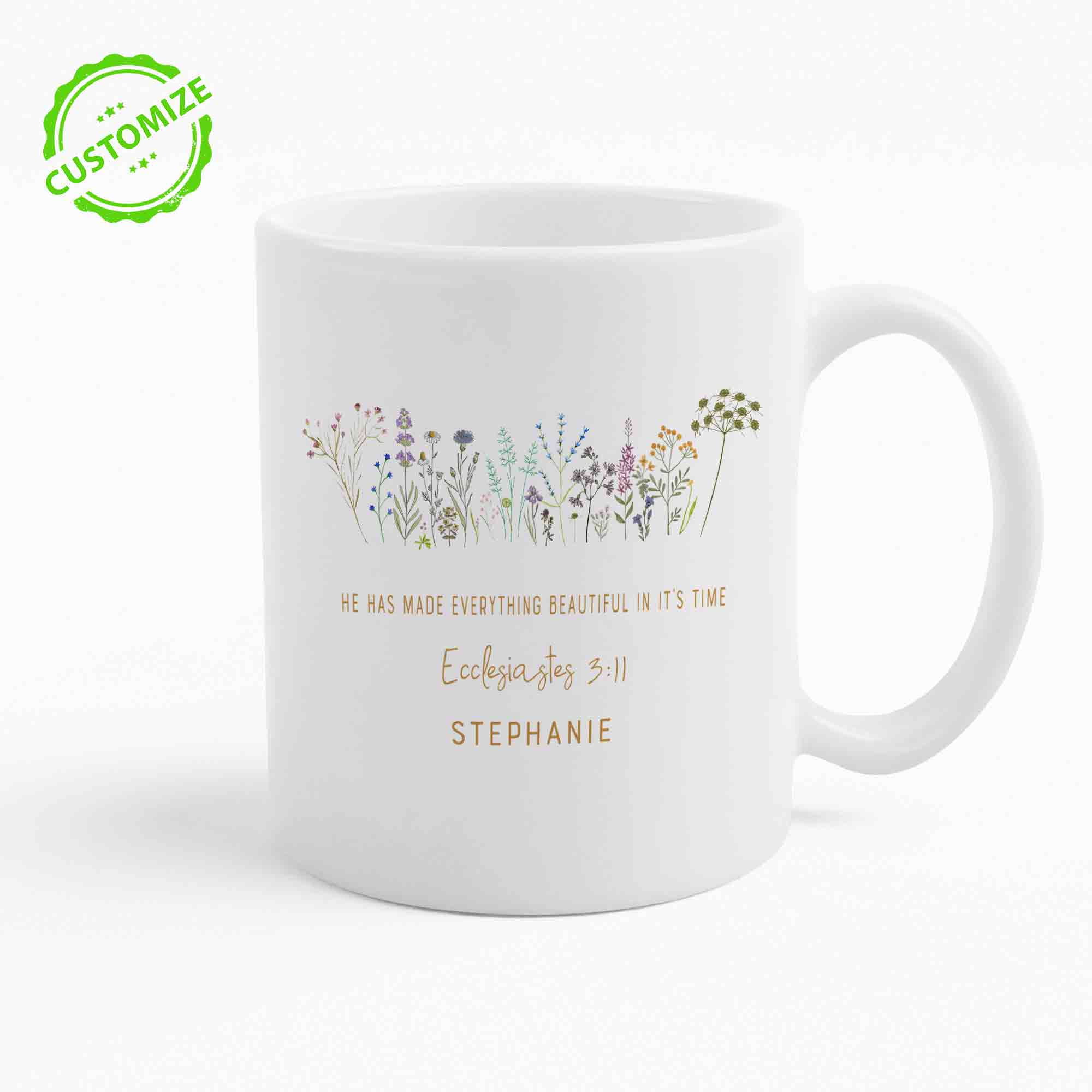 Customizaholic Personalized Mugs With Names, Bible Verse Coffee Mug ...