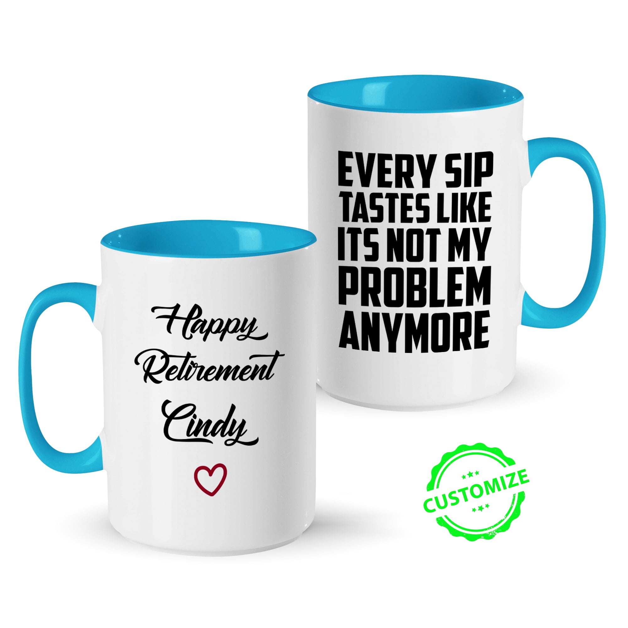 Customizaholic Personalized Mugs With Names, Retirement Mugs, Retired ...