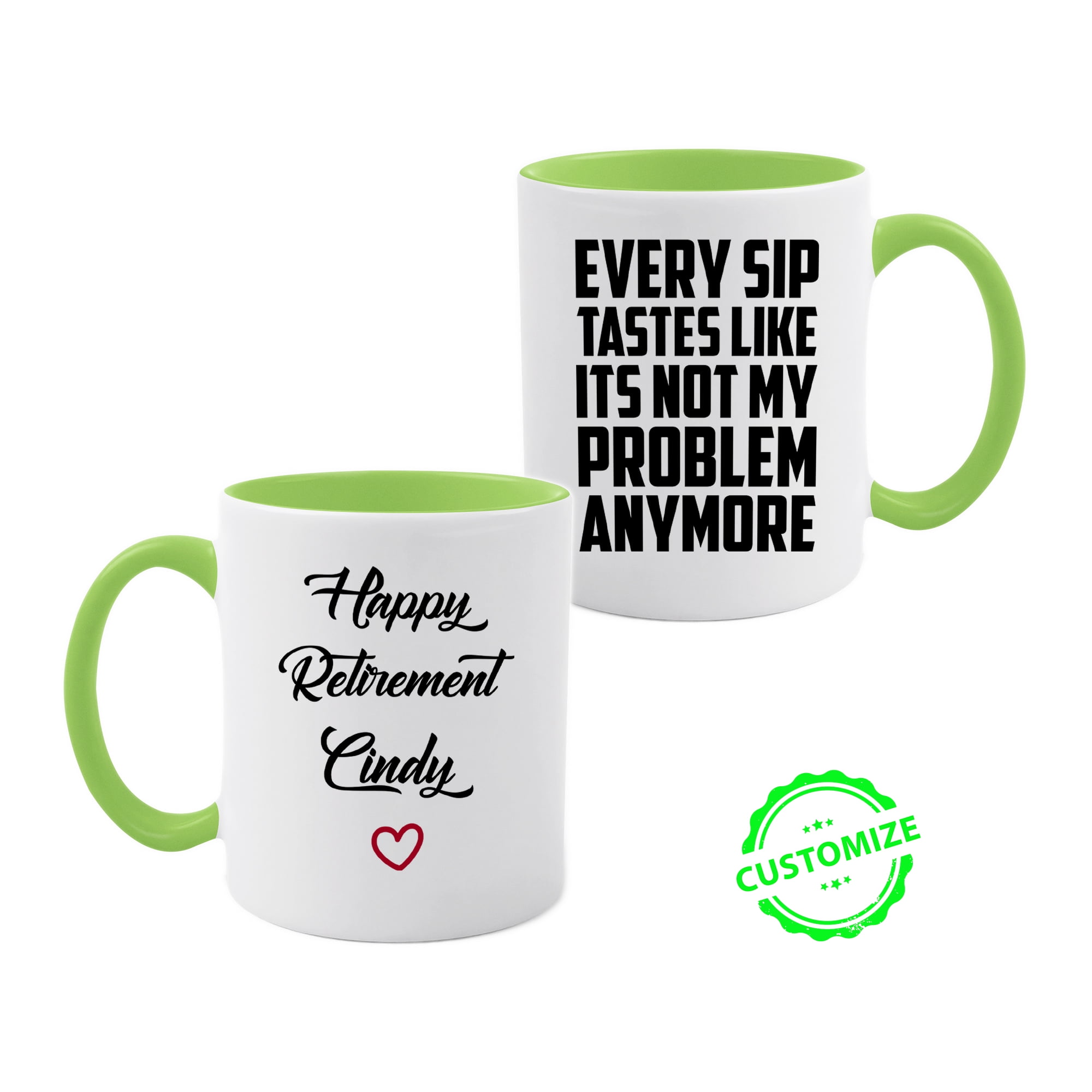 Customizaholic Personalized Mugs With Names, Retirement Mugs, Retired ...