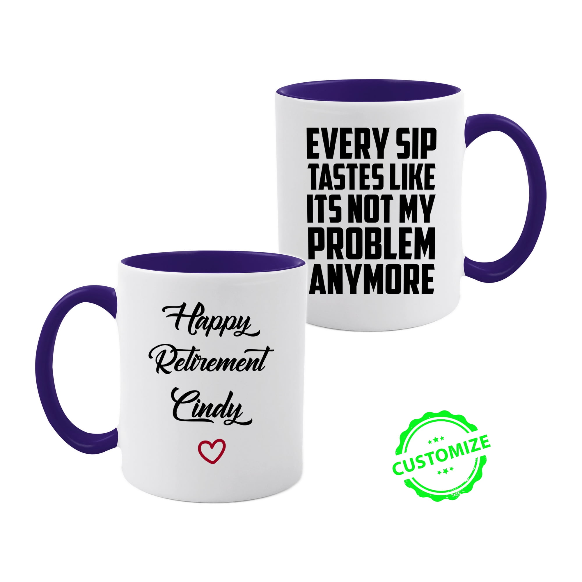 Customizaholic Personalized Mugs With Names, Retirement Mugs, Retired ...