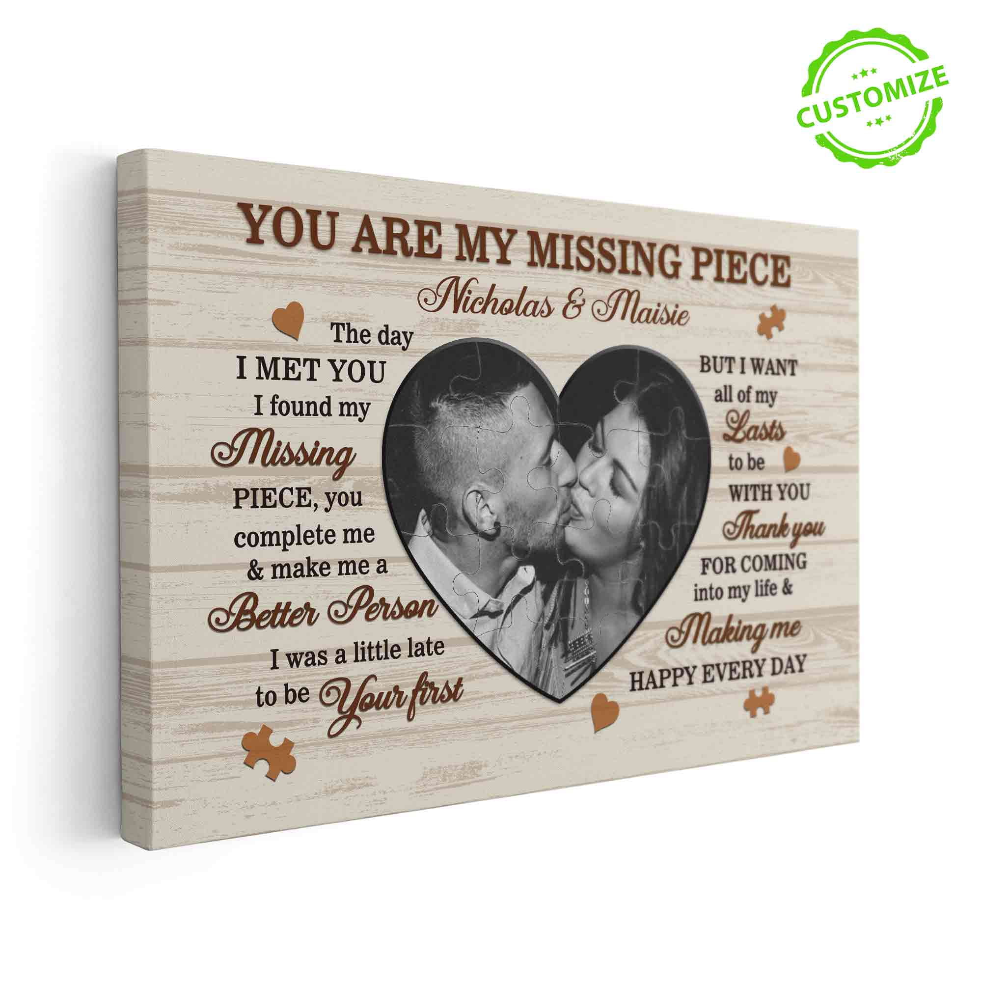 Customizaholic Personalized Name Canvas, Couple Canvas, Anniversary ...