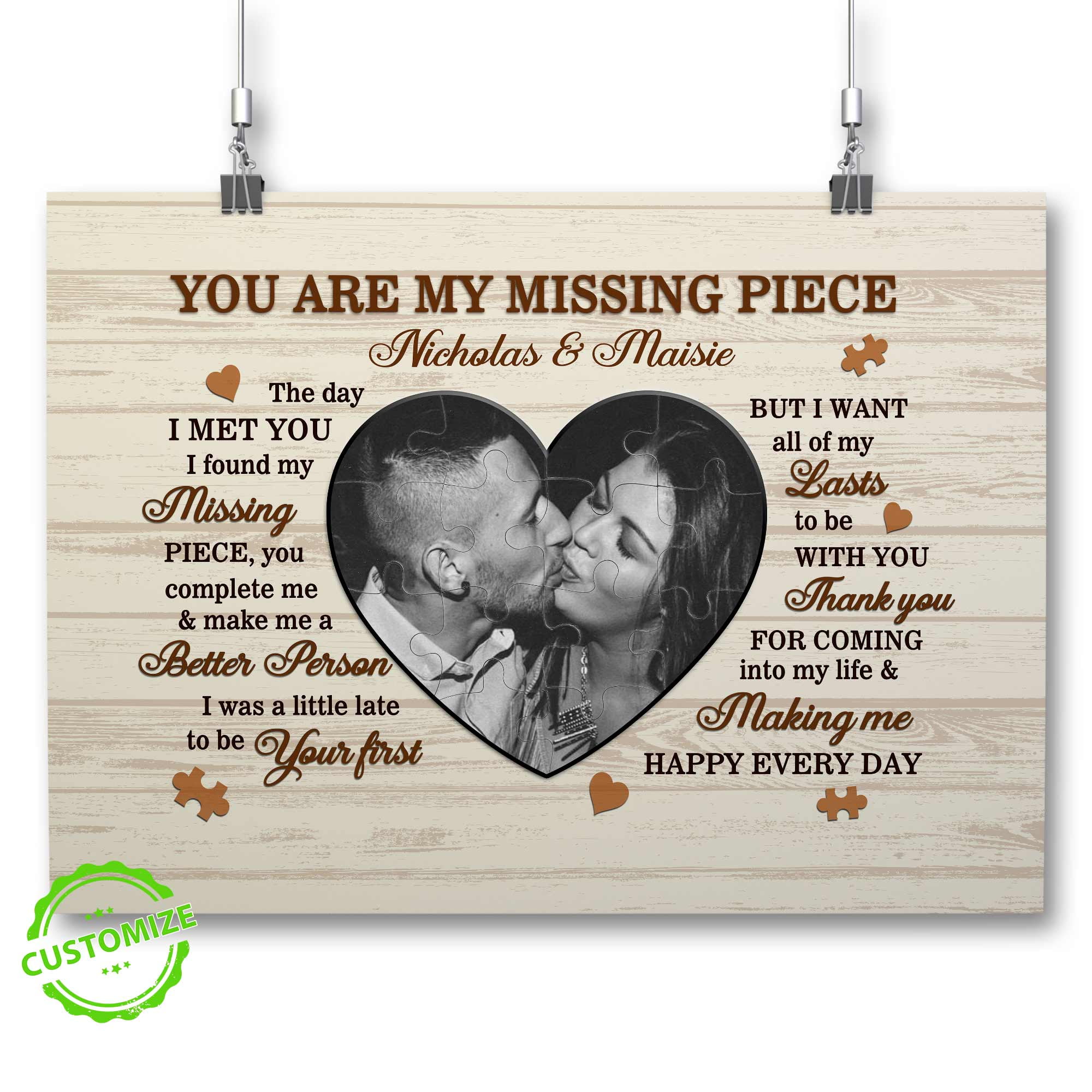Customizaholic Personalized Name Canvas, Couple Canvas, Anniversary ...
