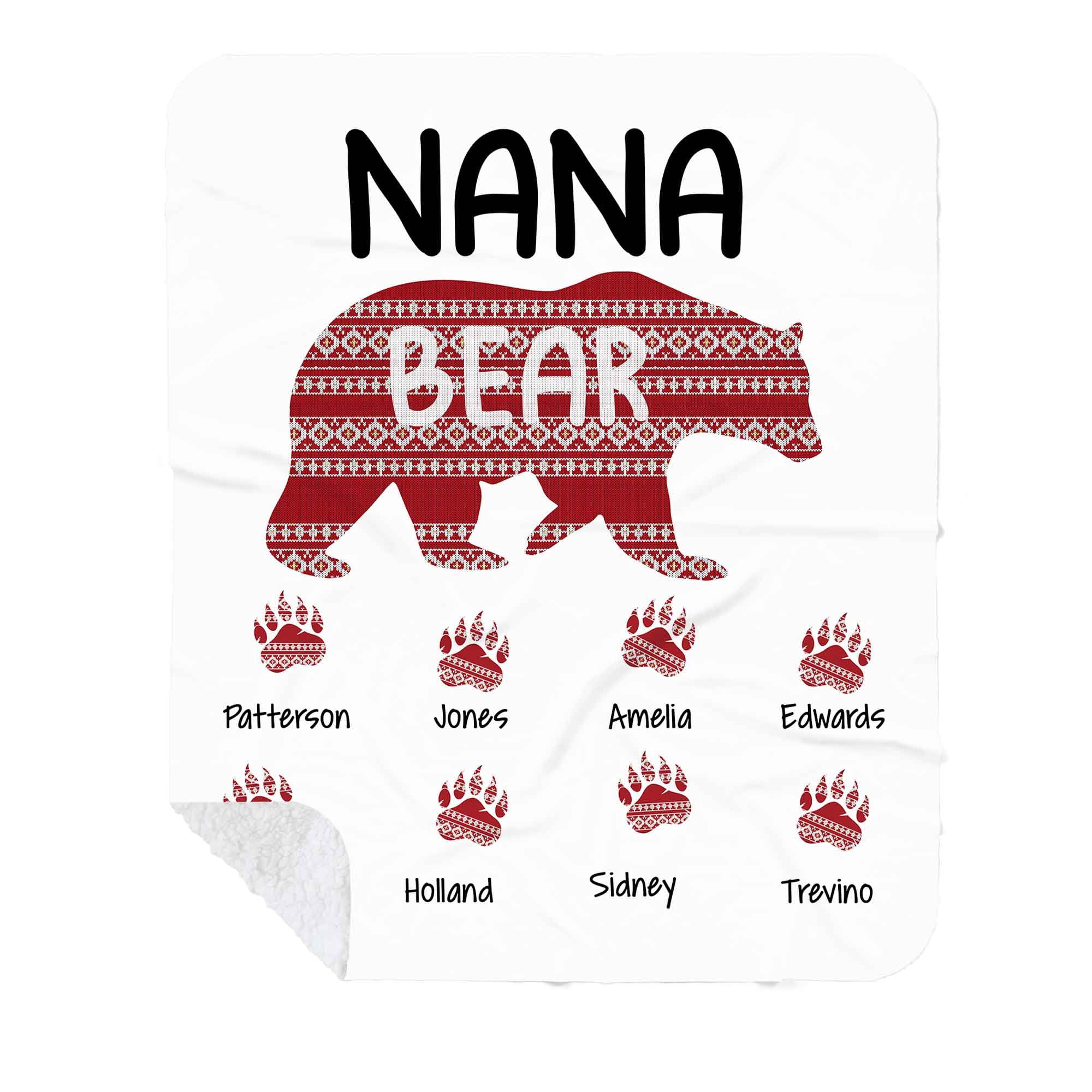 Customizaholic Personalized Nana Bear Blanket – Custom Grandma Blanket ...