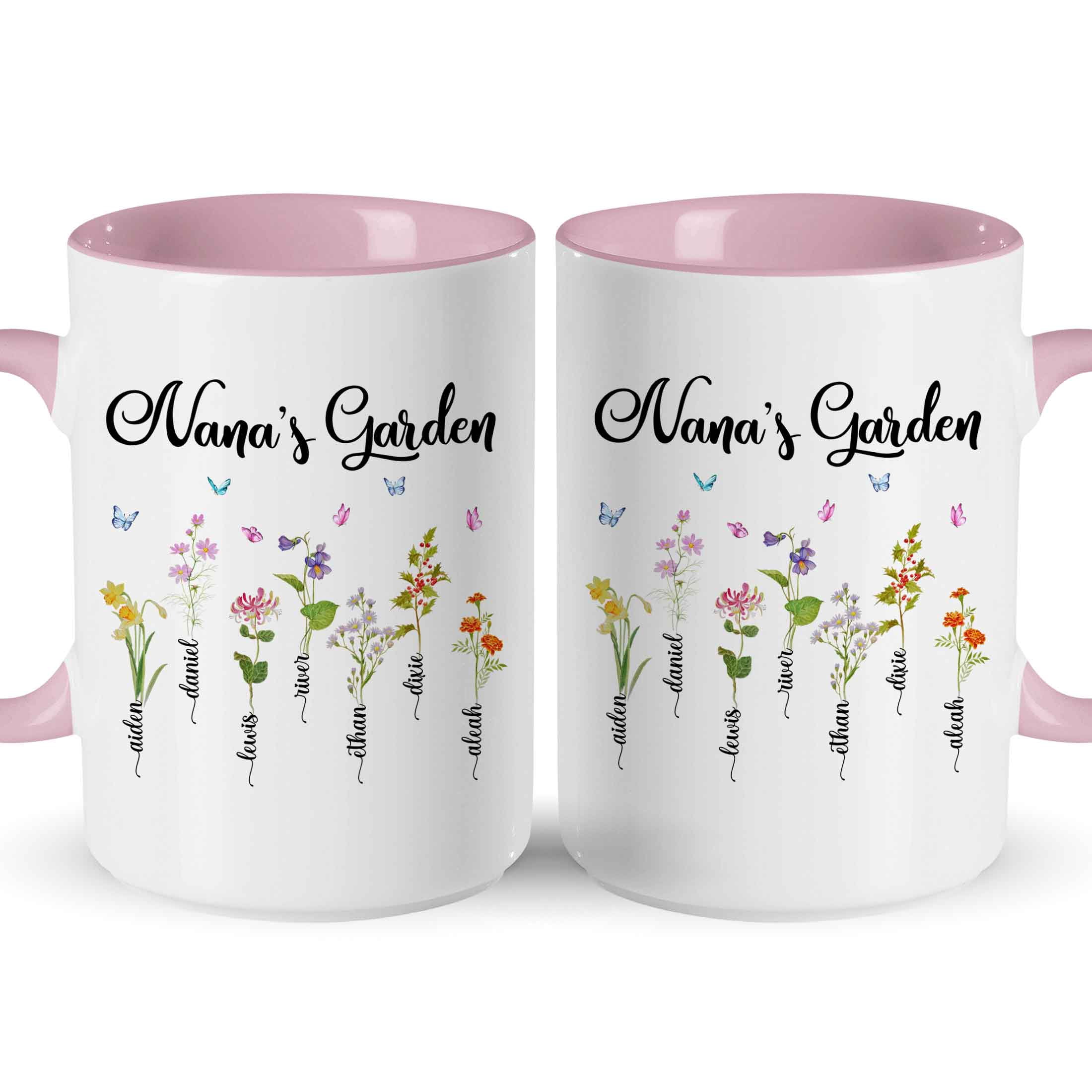 Customizaholic Personalized Nana’s Garden Mug with Birth Month Flowers ...