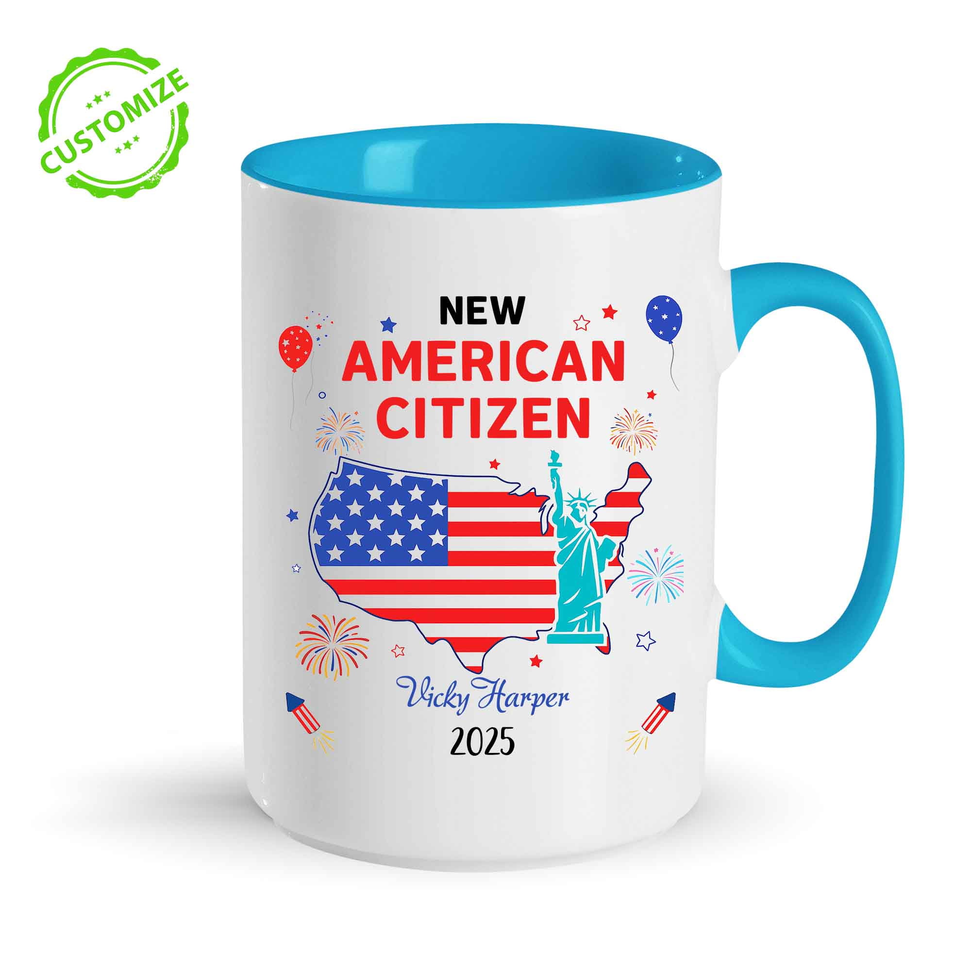 Customizaholic Personalized New American Citizen Mug – Custom Name ...