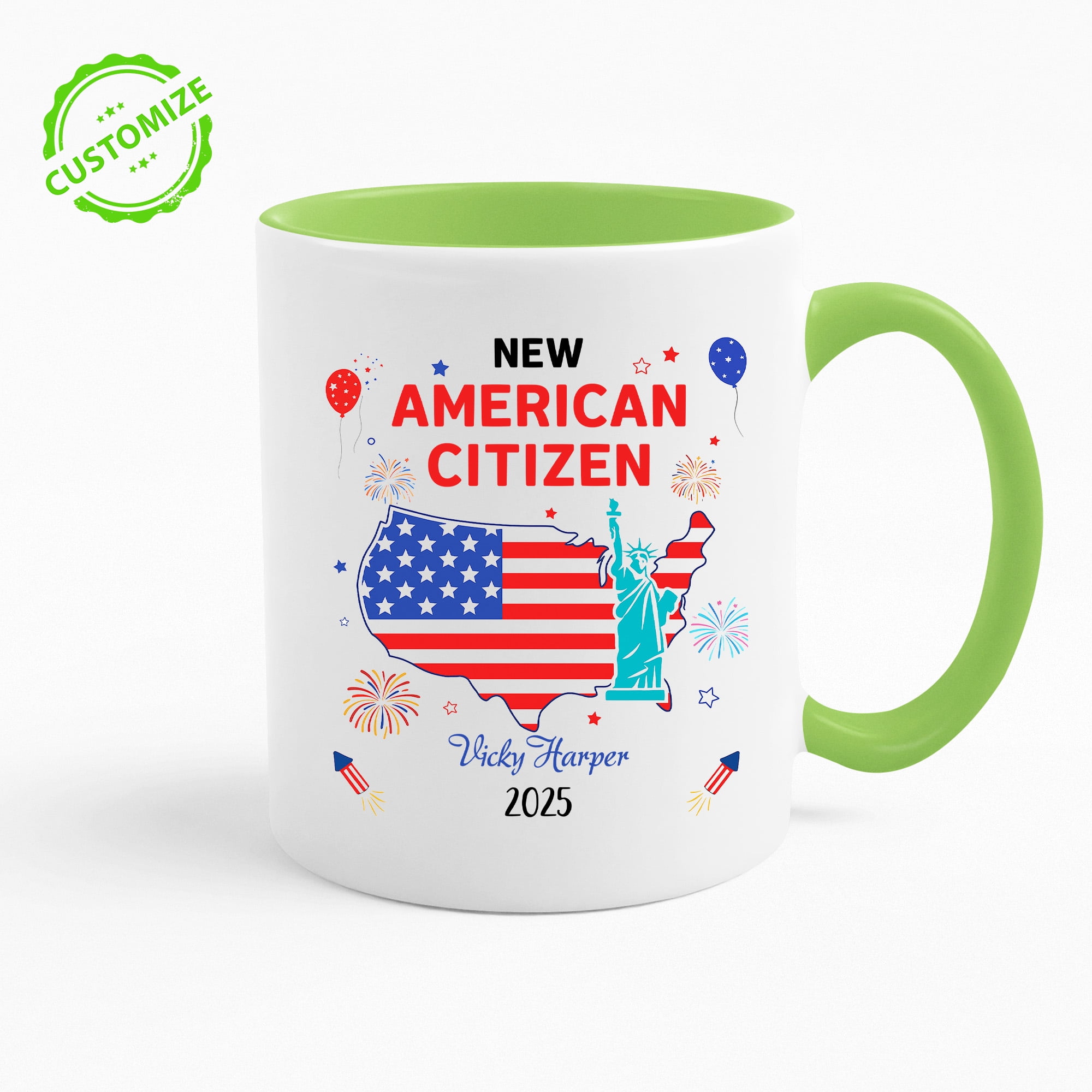 Customizaholic Personalized New American Citizen Mug – Custom Name ...