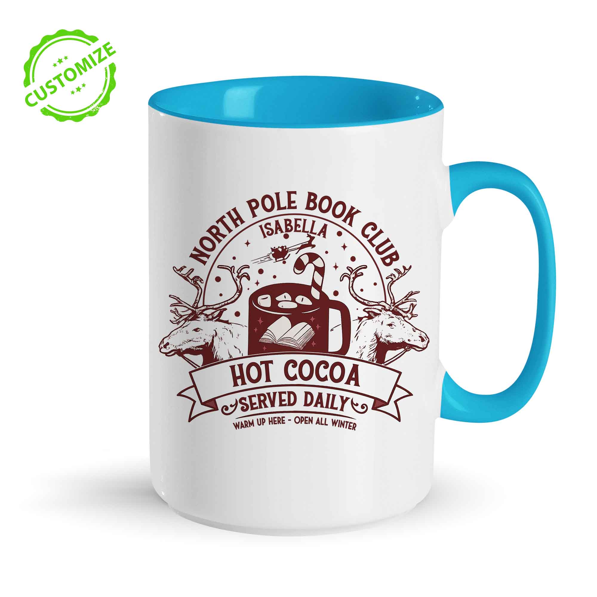 Customizaholic Personalized North Pole Book Club Mug – Custom Name ...