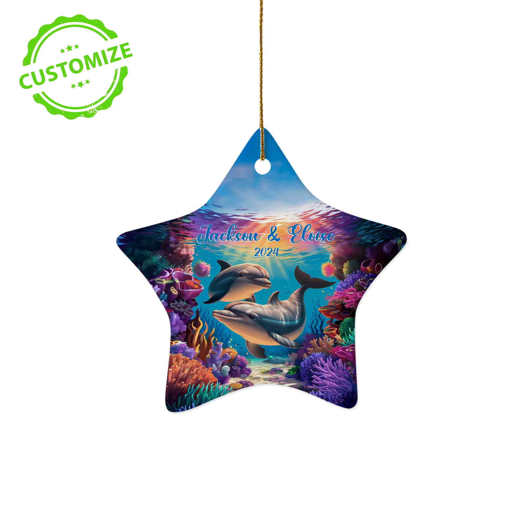 Customizaholic Personalized Ornaments With Names, Dolphin Christmas ...