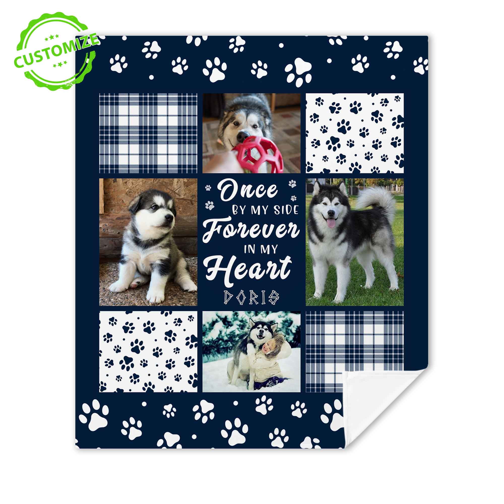 Customizaholic Personalized Pet Memorial Photo Blanket – Custom Name ...