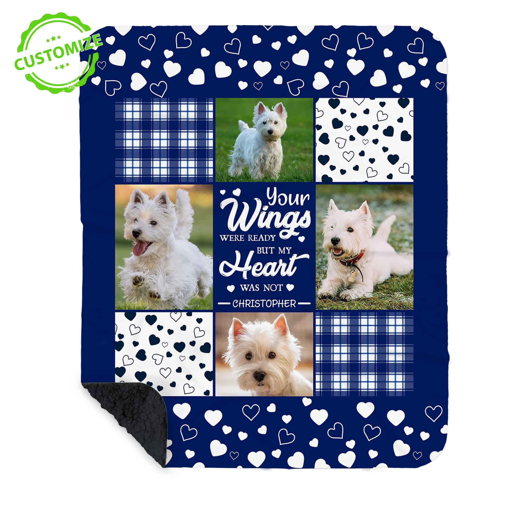 Customizaholic Personalized Pet Memorial Photo Blanket – Custom Name ...