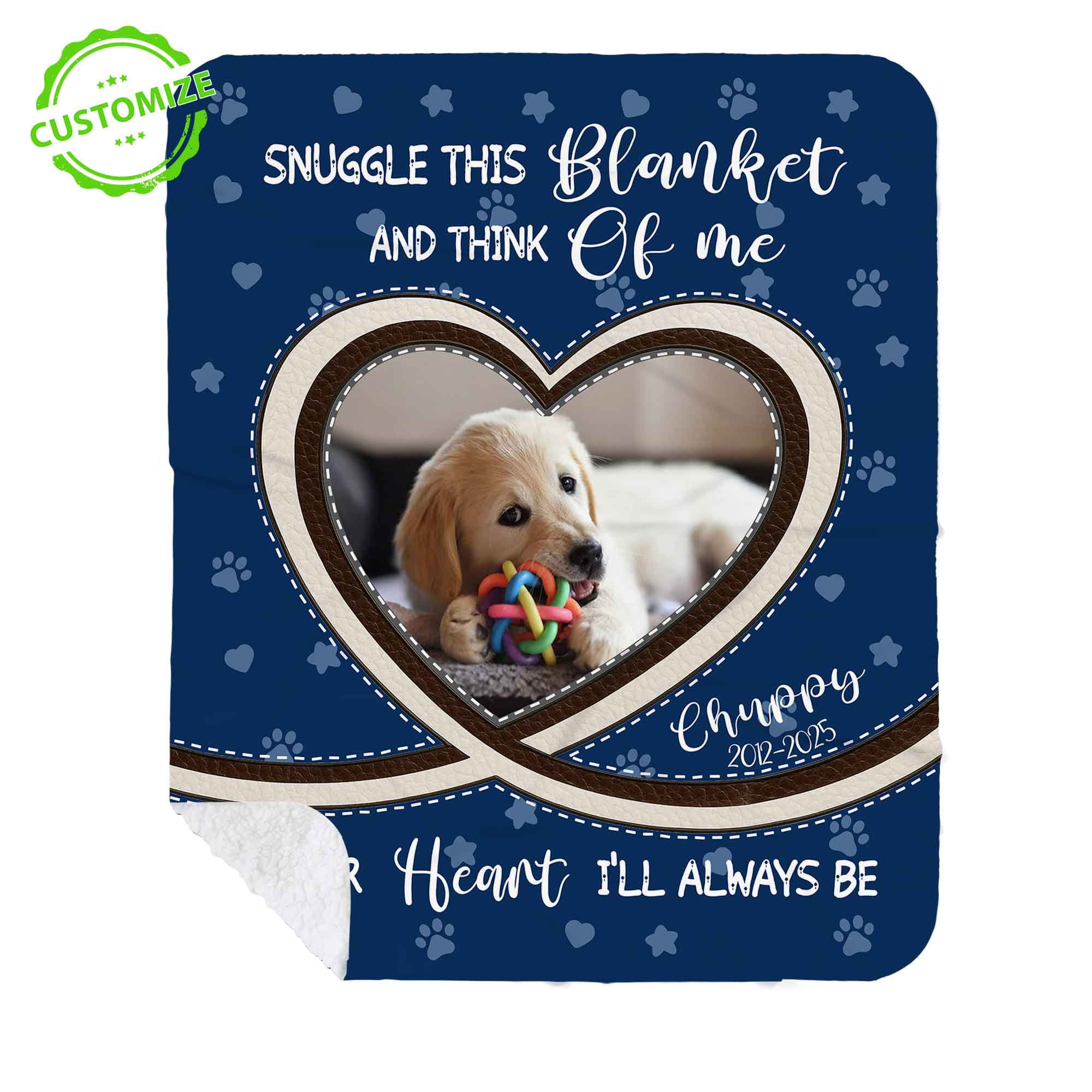 Customizaholic Personalized Pet Memorial Photo Blanket – Custom Name ...