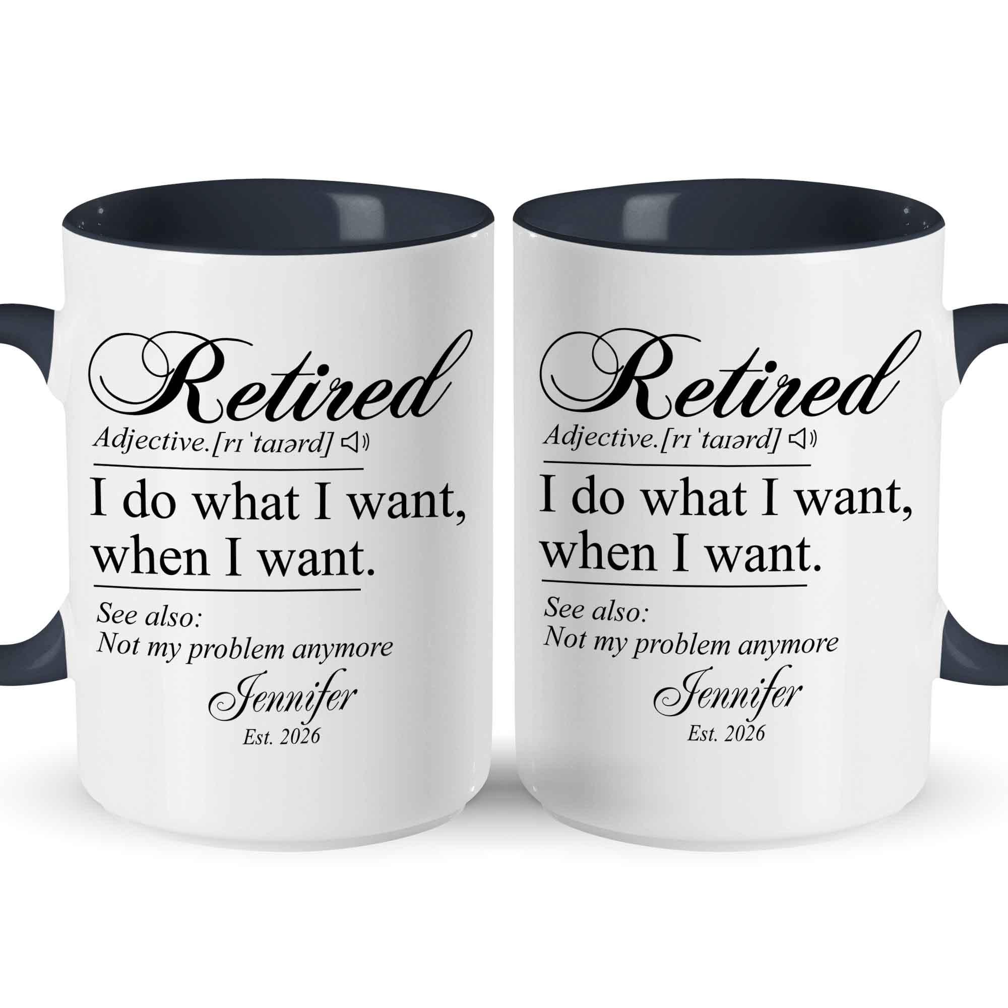 Customizaholic Personalized Retired Definition Mug - Funny Retirement ...