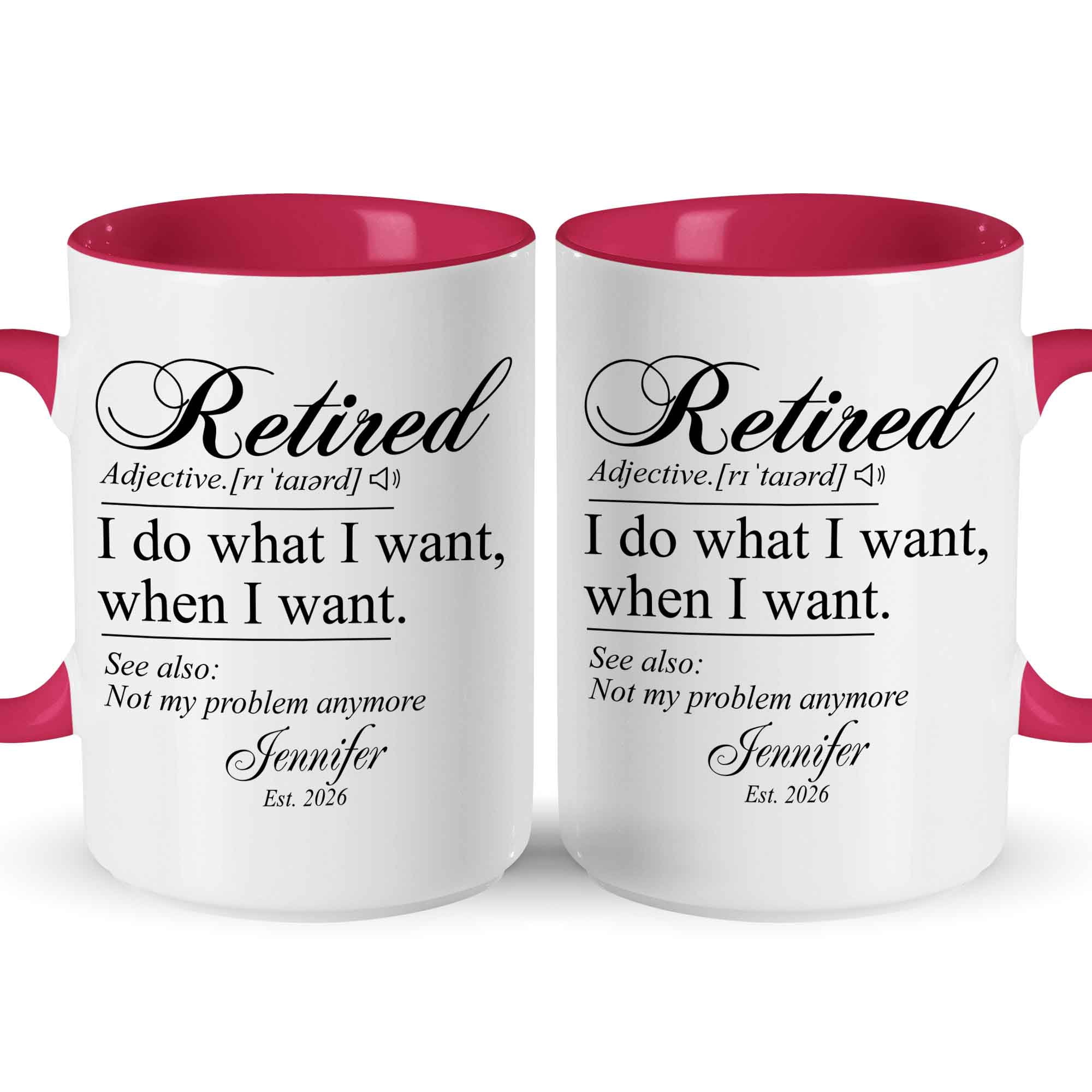 Customizaholic Personalized Retired Definition Mug - Funny Retirement ...