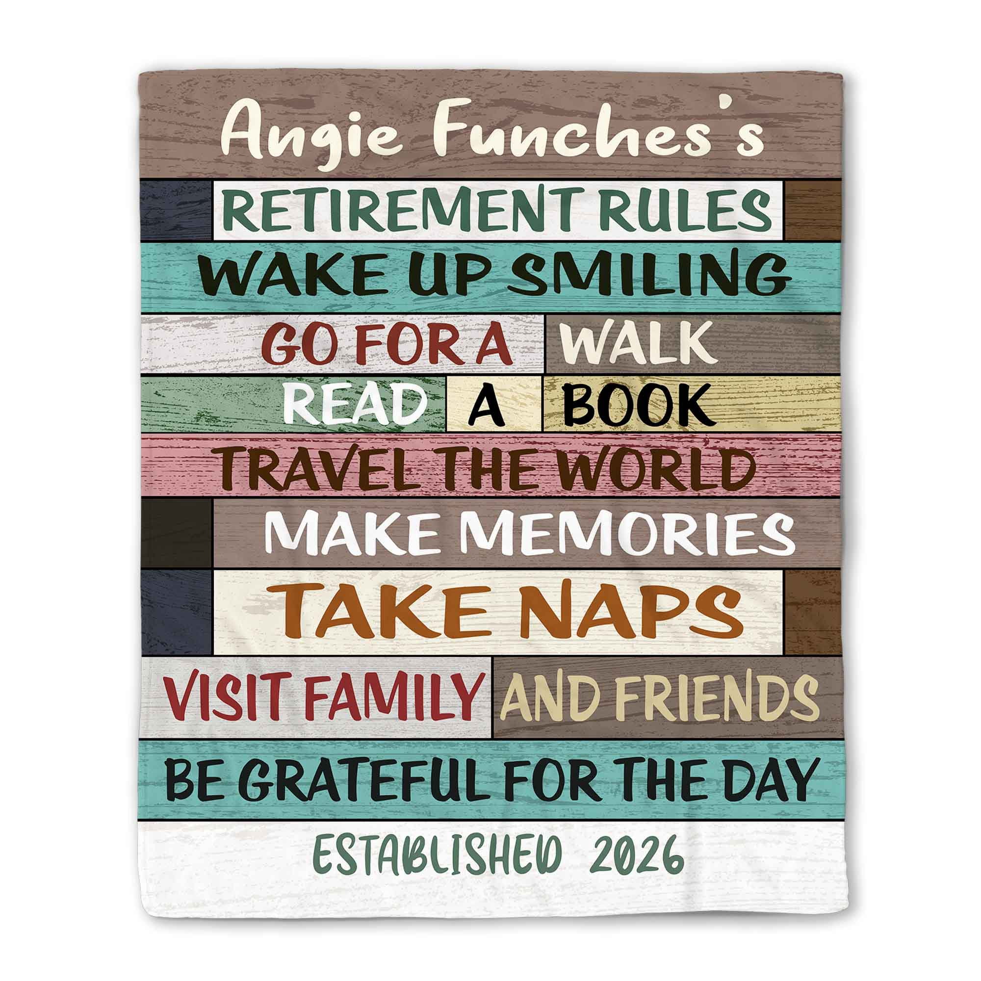 Customizaholic Personalized Retirement Rules Blanket – Custom Name ...