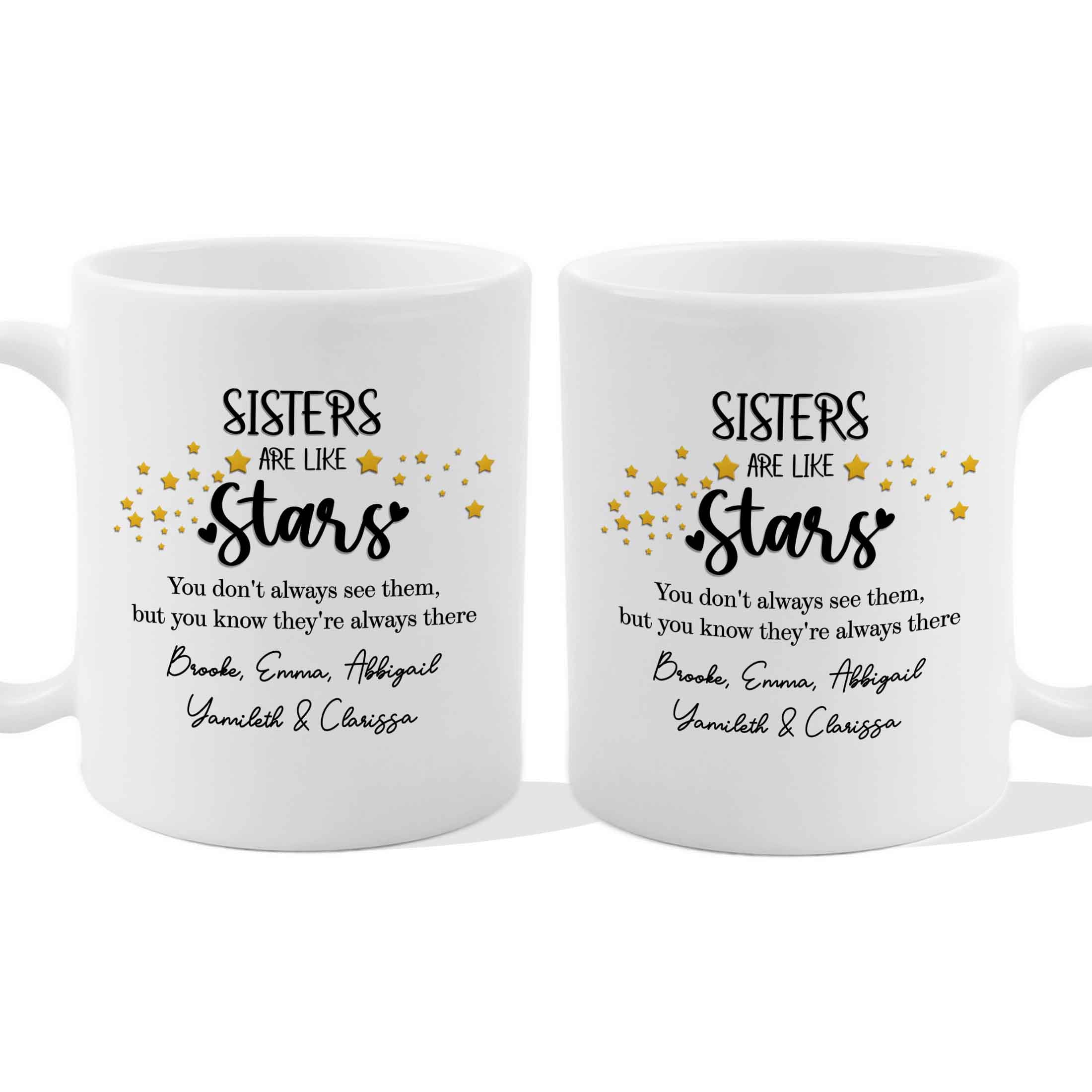 Customizaholic Personalized Sisters Are Like Stars Mug – Custom Names ...