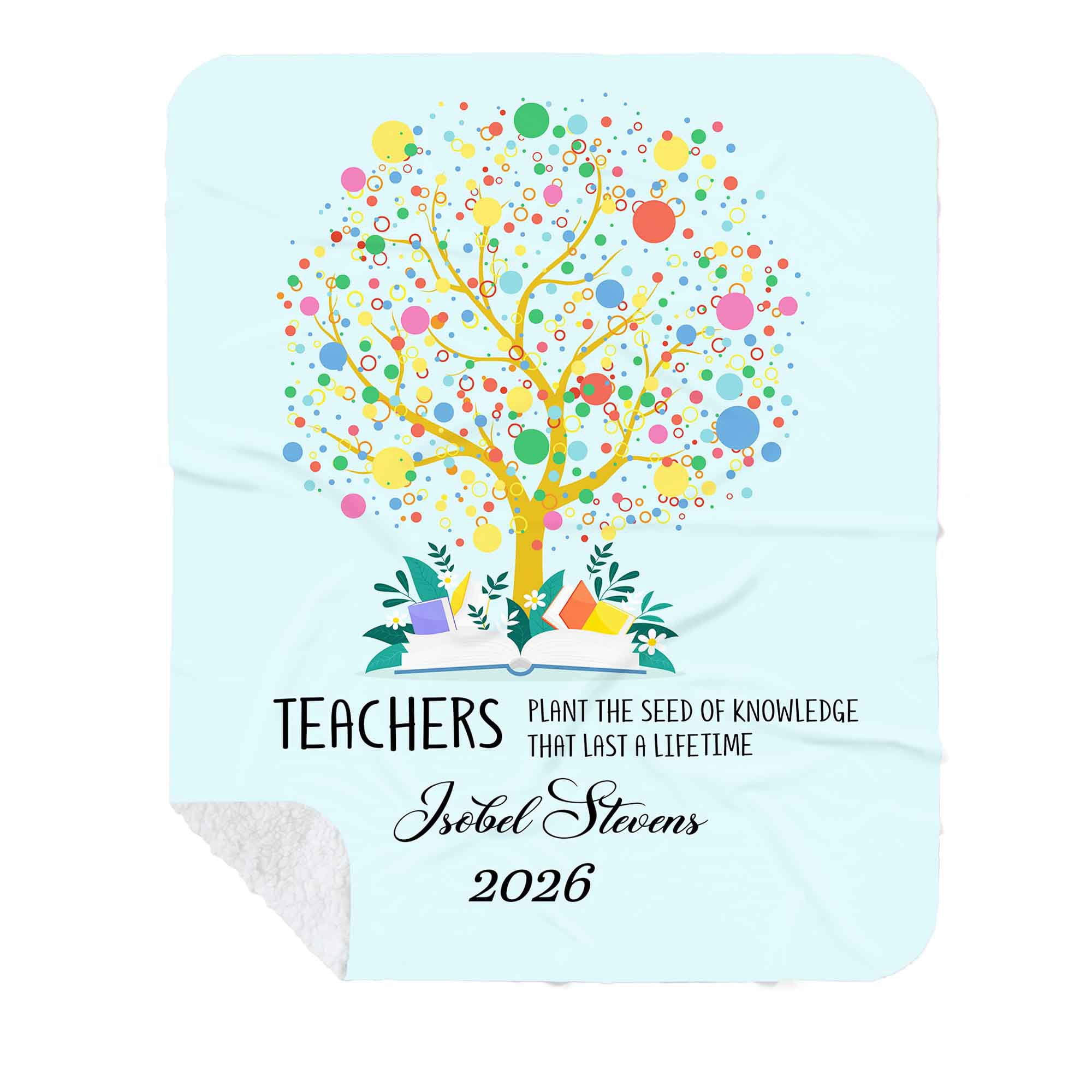 Customizaholic Personalized Teacher Appreciation Blanket, Custom Name ...