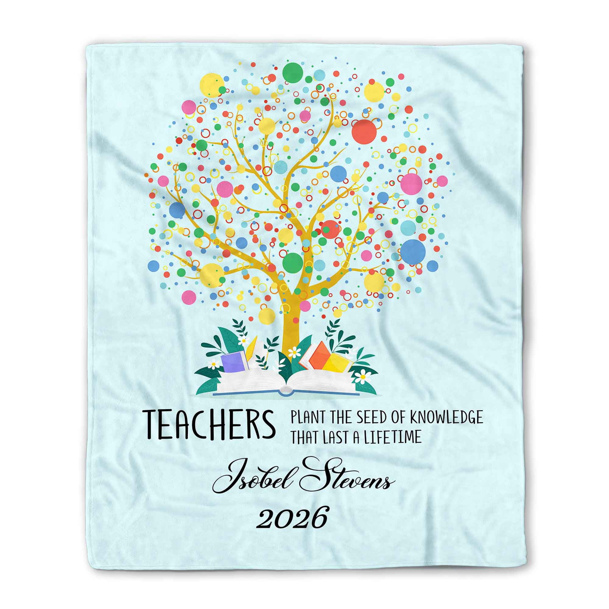 Customizaholic Personalized Teacher Appreciation Blanket, Custom Name ...