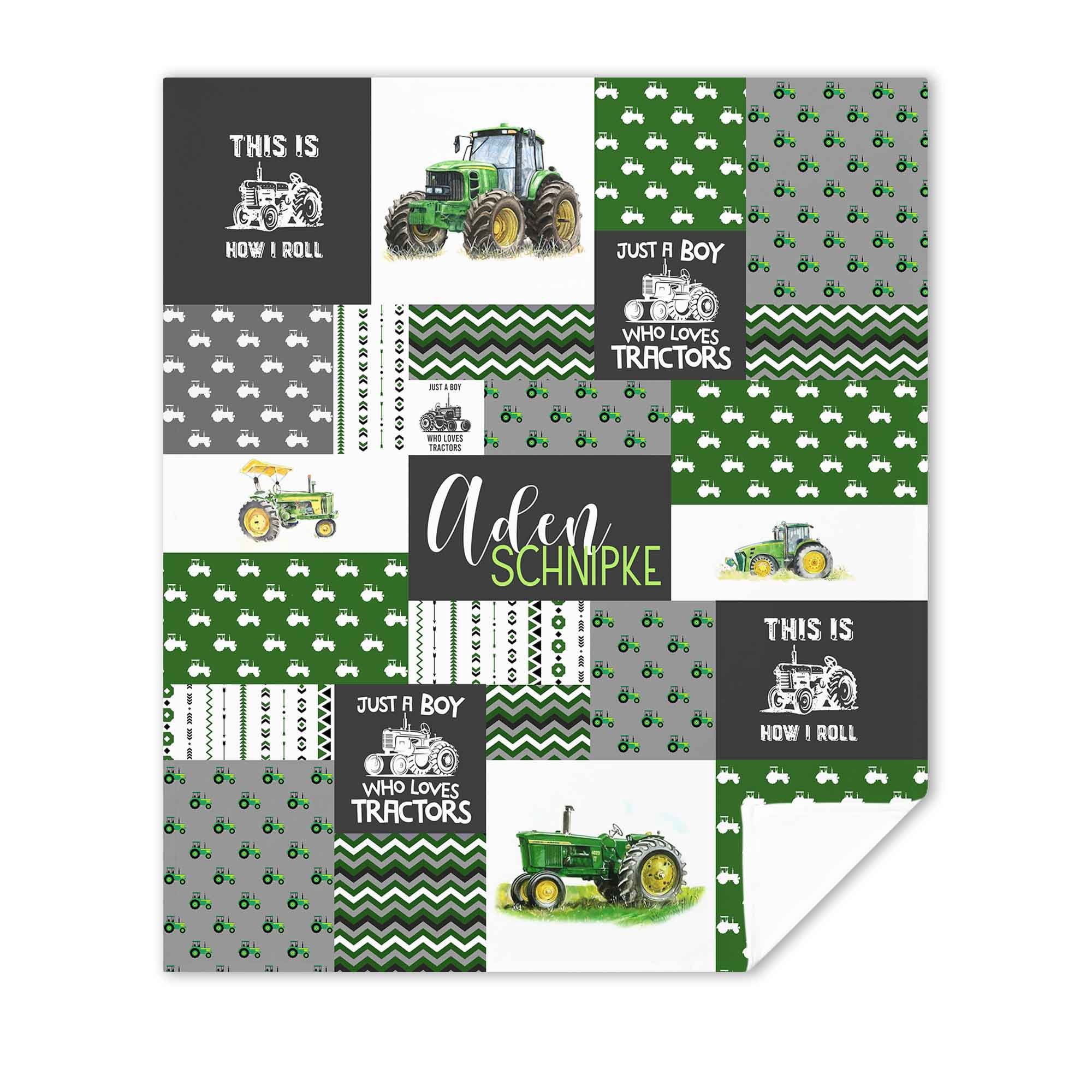 Customizaholic Personalized Tractor Quilt Blanket – Custom Name Farm ...
