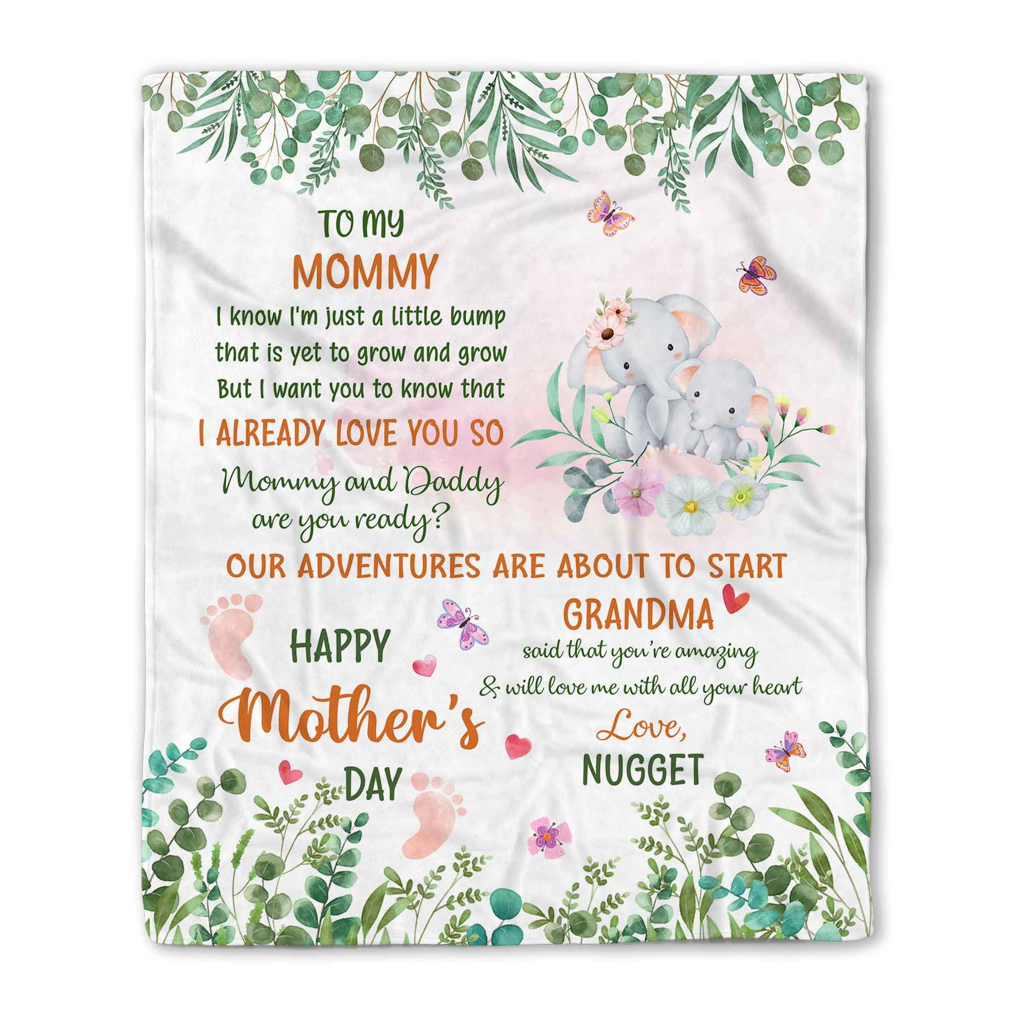 Customizaholic Pregnancy Announcement Blanket for Mommy and Daddy, Baby ...