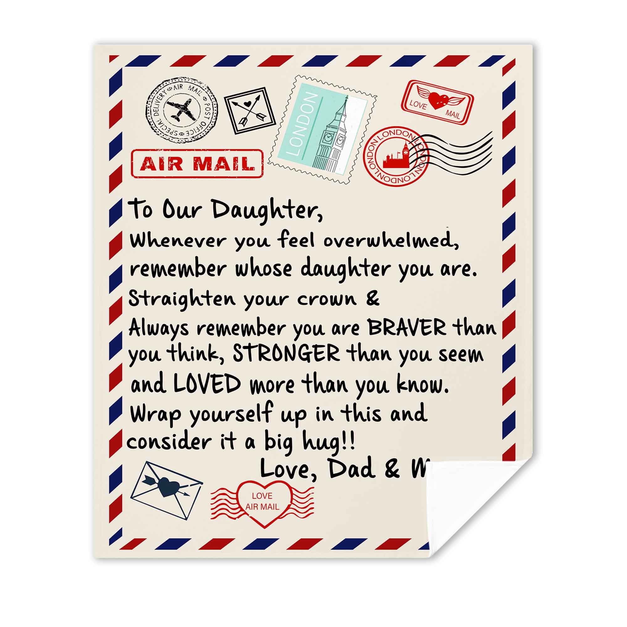Customizaholic To Our Daughter Letter Blanket – Inspirational Message ...