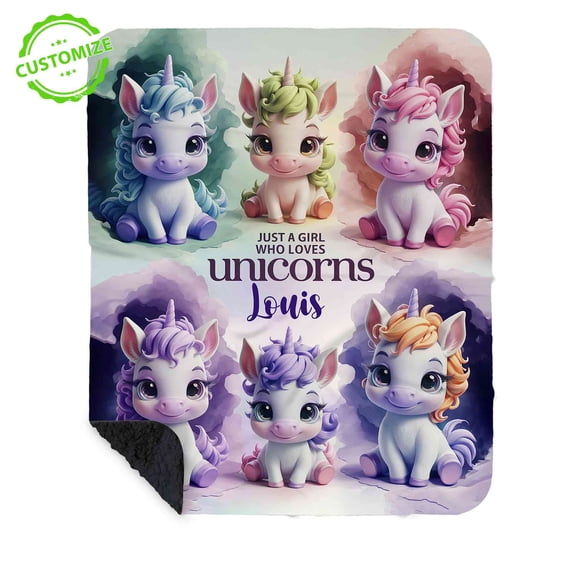 Customizaholic Unicorn Lover Custom Name Blanket - Personalized Unicorn ...