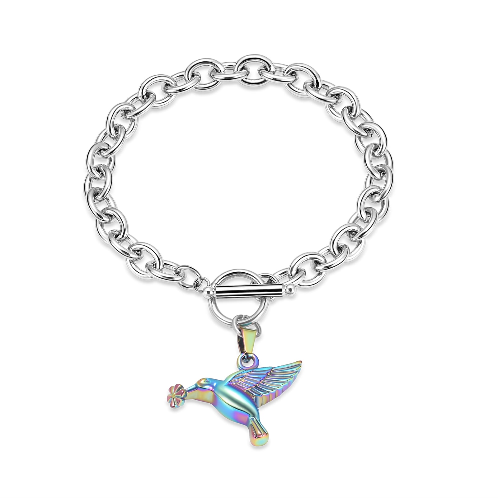 Customize 20cm Women Men Hummingbird Locket Stainless Steel Chain Link ...