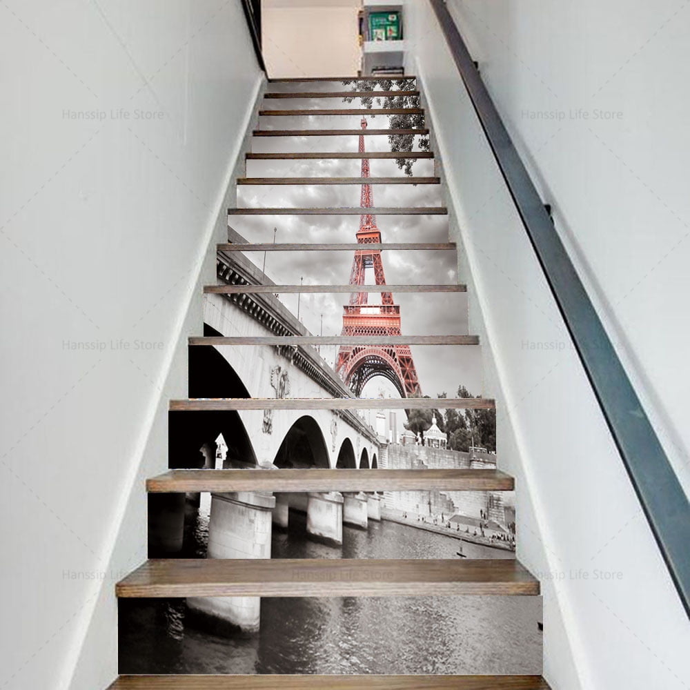 Customize 3D Staircase Mural Stickers Waterproof Vinyl Removable Stair ...